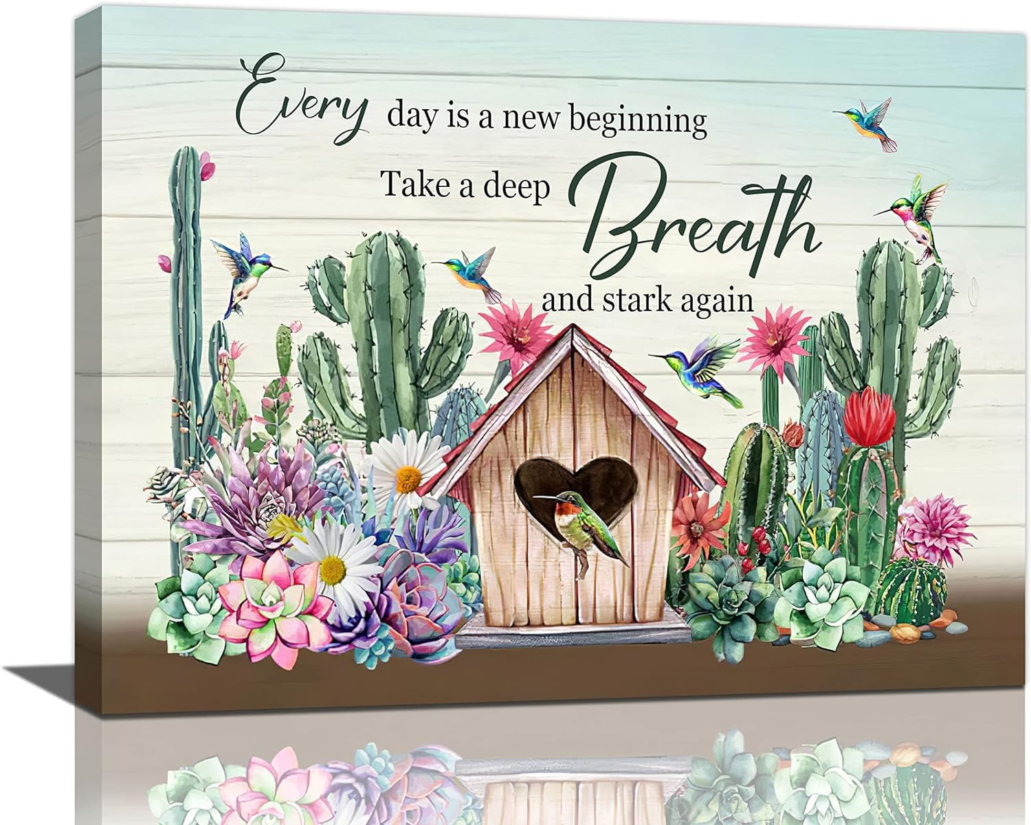 Succulent Cactus Wall Art Farmhouse Cactus Bathroom Wall Decor ...