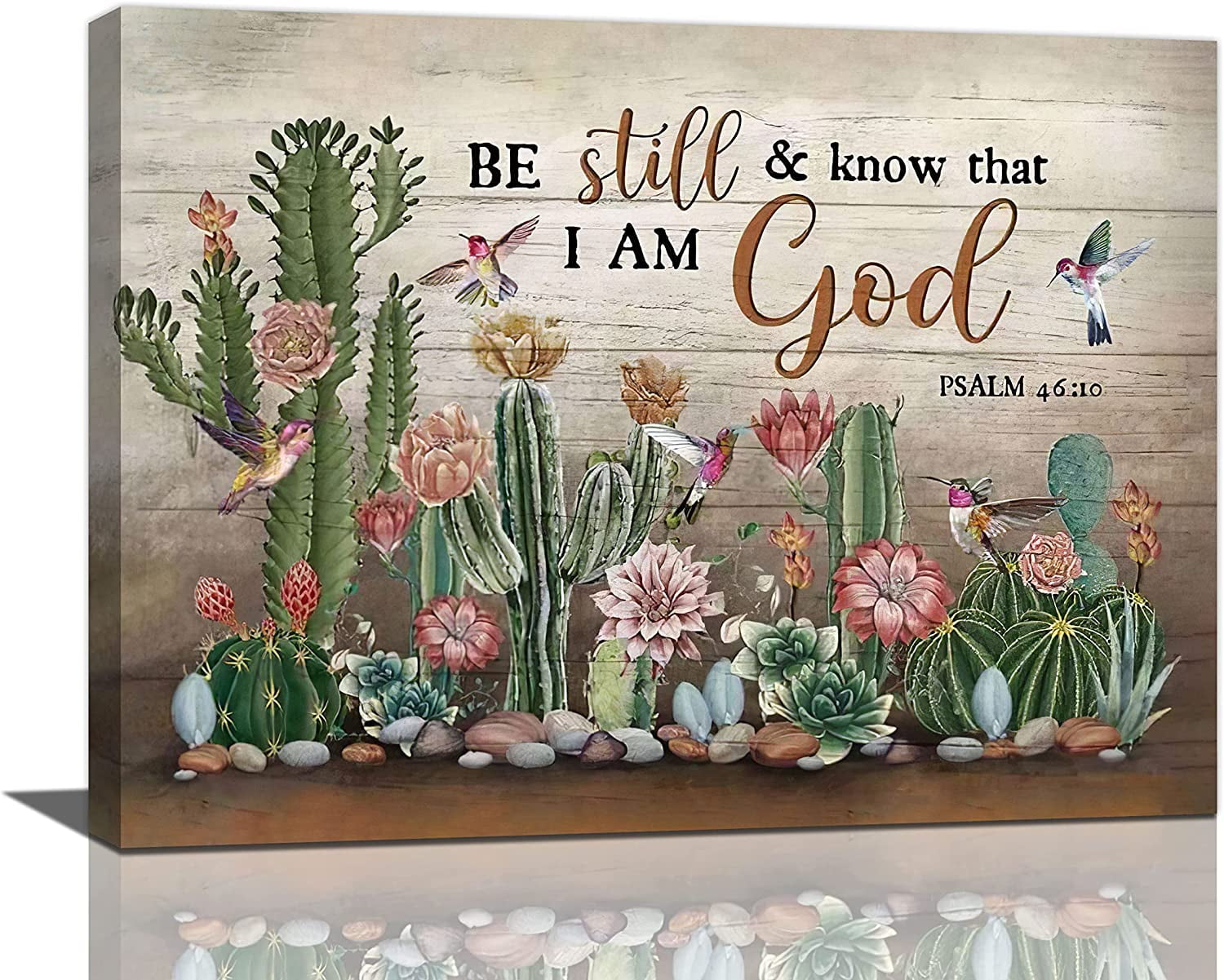 Succulent Cactus Wall Art Flower Bathroom Wall Decor Bible Verse ...