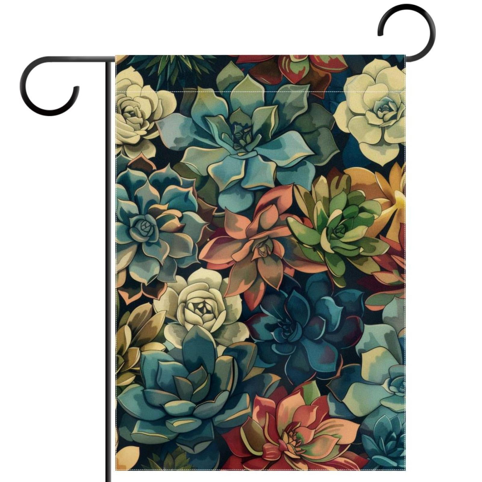 Succulent Cactus Welcome Garden Flags, 12 x 18 Inch Double Sided ...