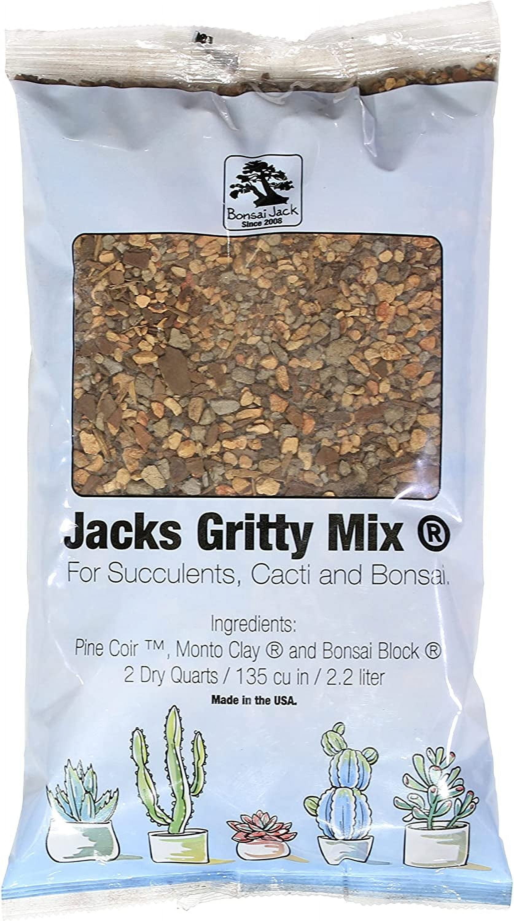 Succulent, Cactus and Bonsai Soil - Jacks Gritty Mix - 2 Quarts – Fast ...