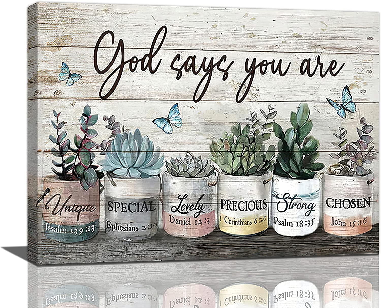 Succulent Canvas Wall Art Rustic Succulent Plants Pictures Wall Decor ...