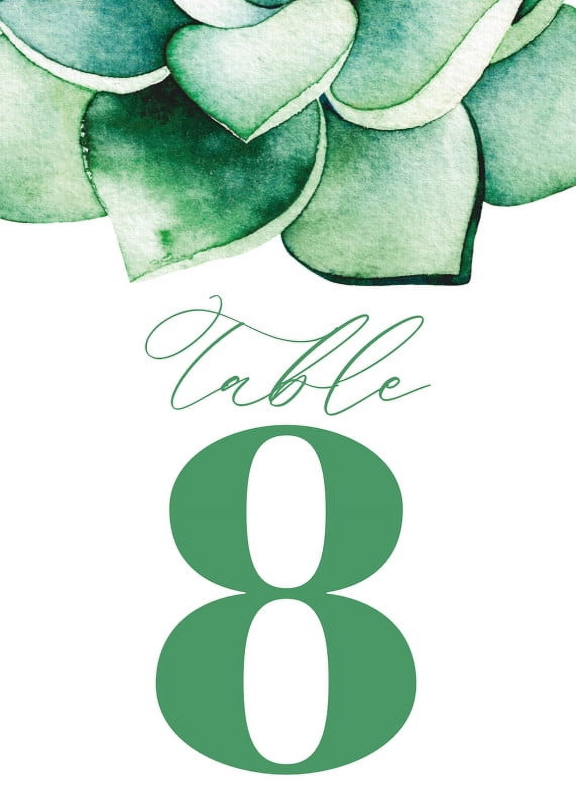 Succulent Design Table Number Cards Double Sided Party Table Numbers ...