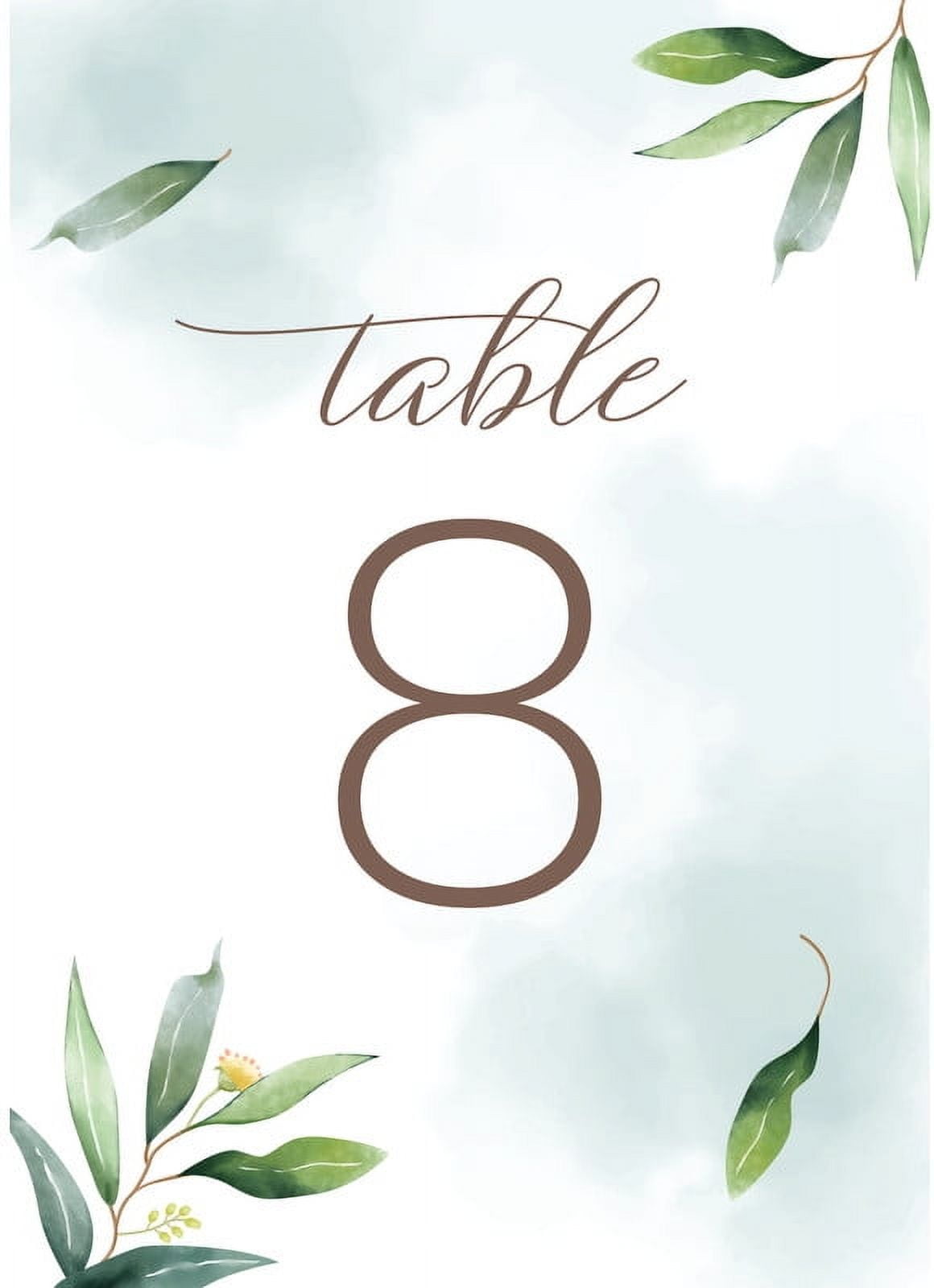 Succulent Design Table Number Cards Double Sided Party Table Numbers ...