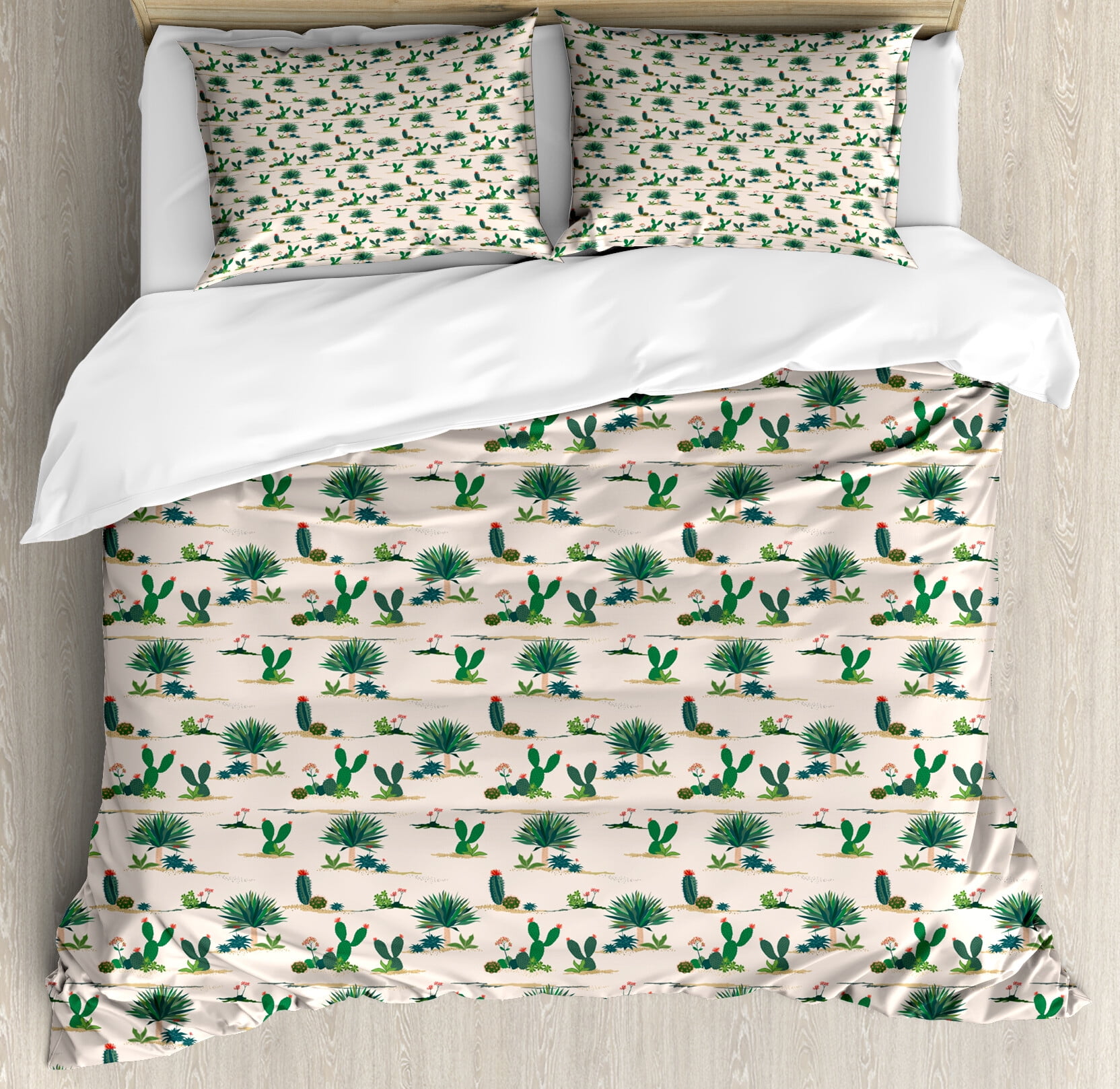 Succulent Duvet Cover Set, Exotic Cactus Trees in the Dessert Tropic ...