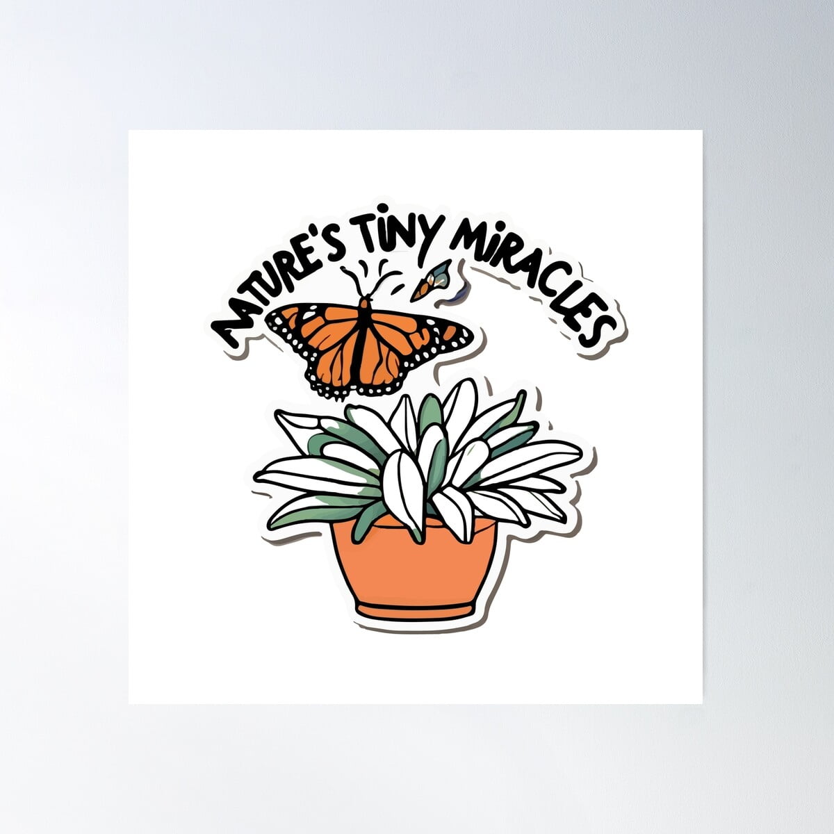 Succulent & Monarch Butterfly - Nature'S Tiny Miracles Poster Wall Art ...