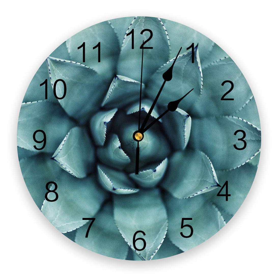 Succulent Plant Texture PVC Wall Clock Living Room Bedroom Wall Digital ...