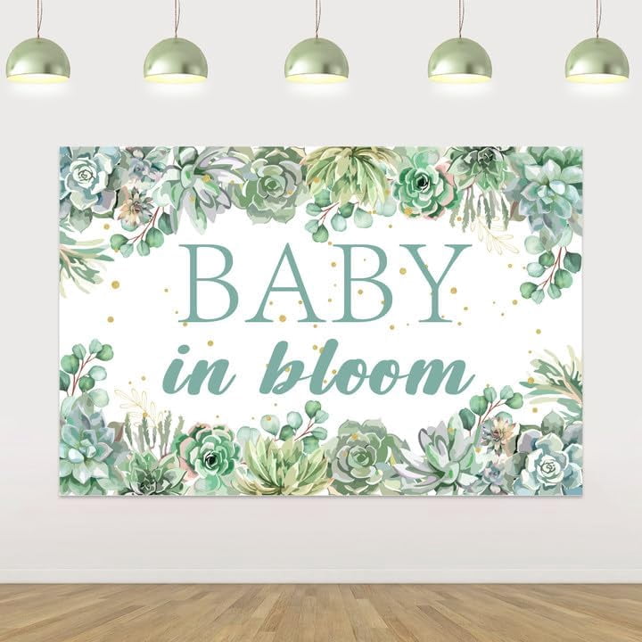 Succulent Plants Baby Shower Backdrop - Baby in Bloom Photography ...