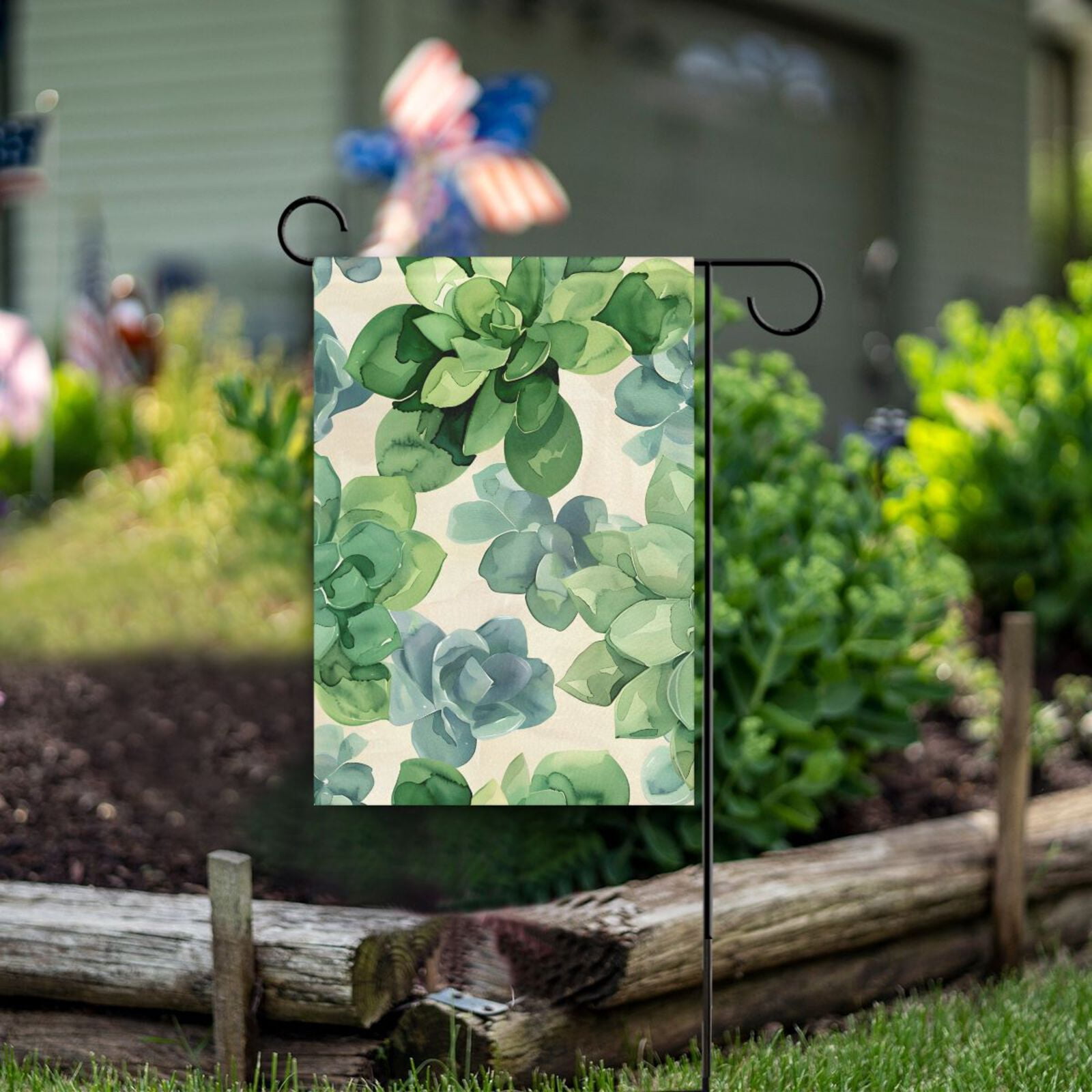 Succulent Plants Flowers Garden Flag Double Sided Outdoor Banners for ...