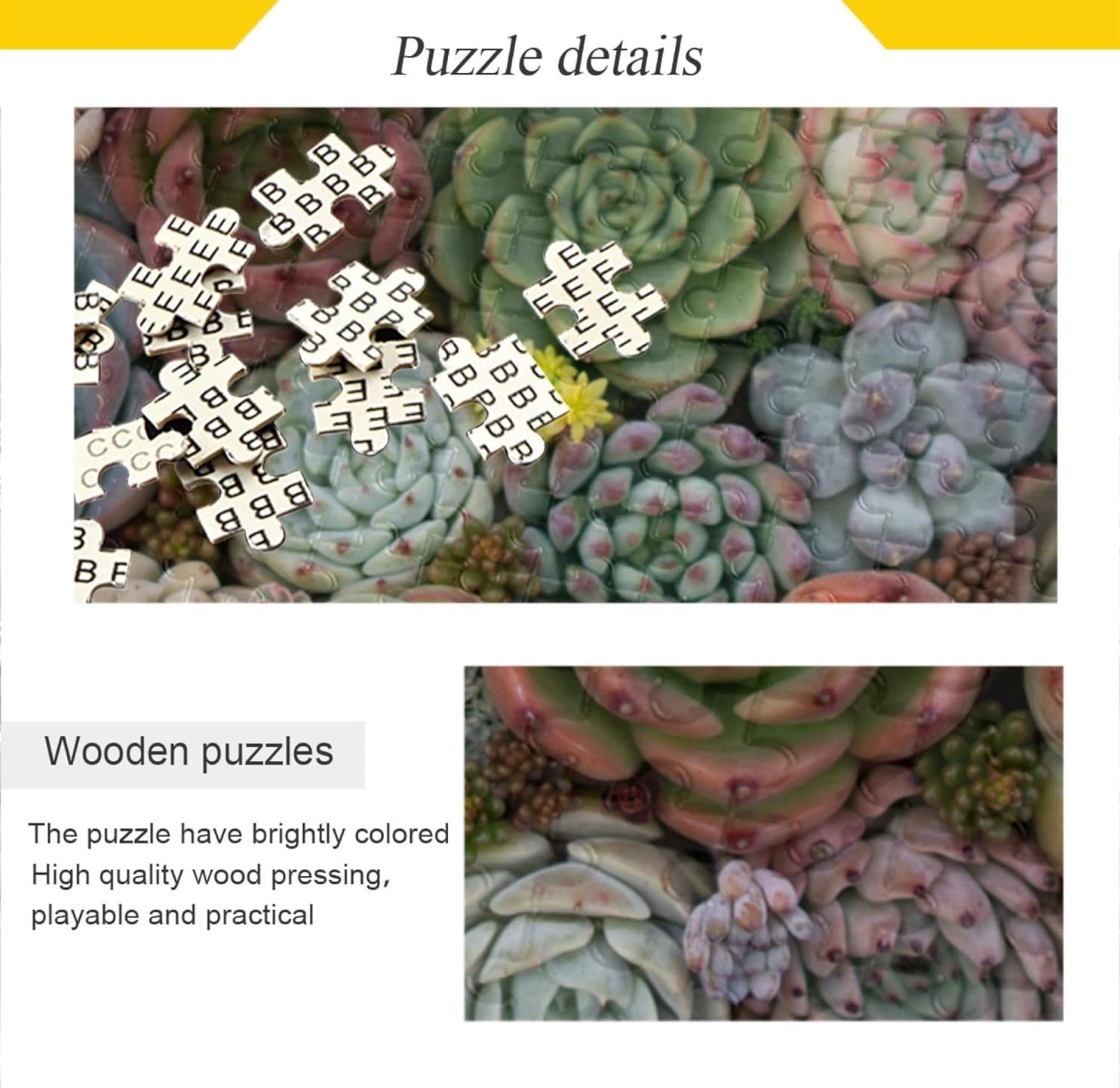 Succulent Plants Puzzle Wooden Jigsaw Puzzle 500 Pieces Easy to Solve ...