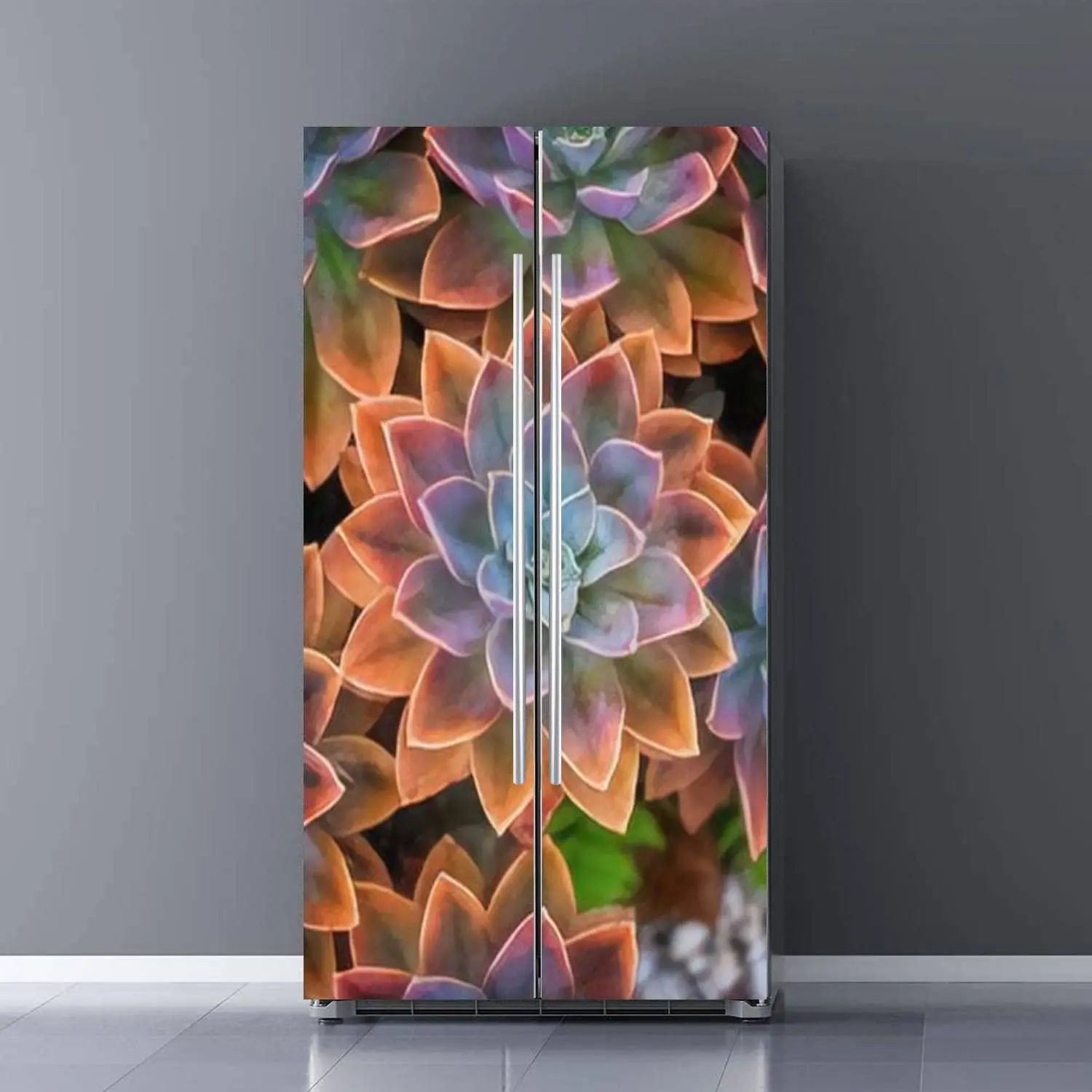 Succulent Plants Refrigerator Wrap Self Adhesive Garden Botanical ...