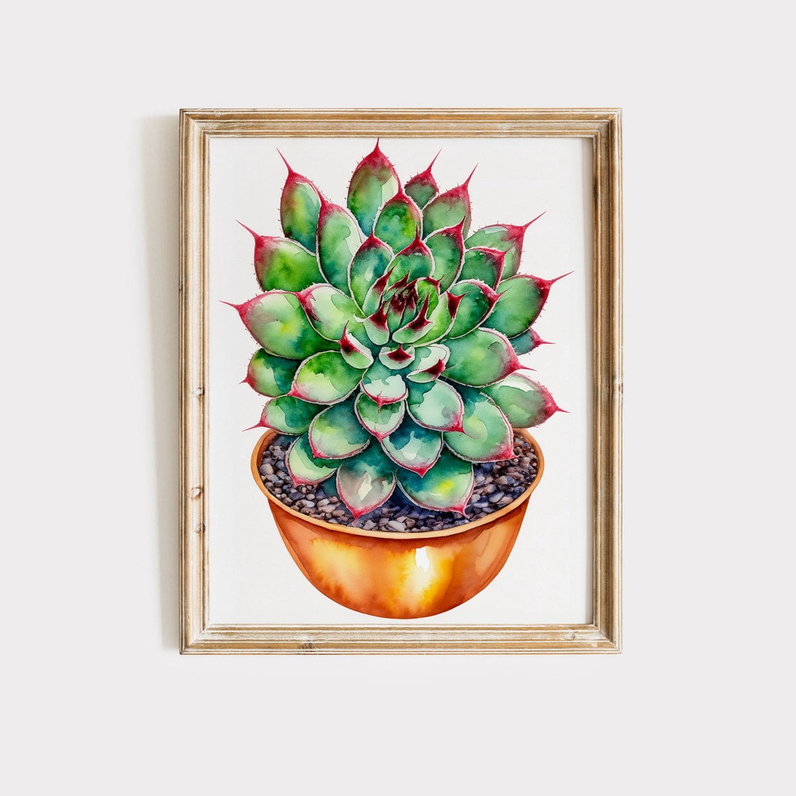 Succulent Poster Watercolor Painting Succulent Wall Art Gift Floral ...