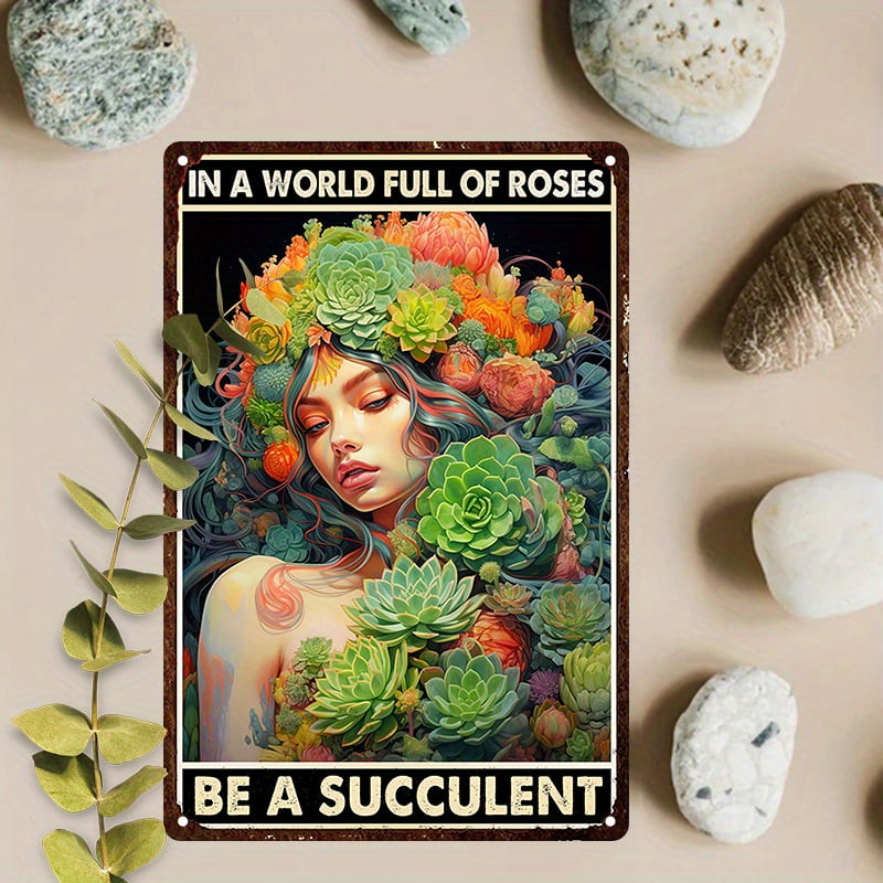 Succulent Pot Head Girl In A World Full Of Roses,Girl Flowers,Succulent ...