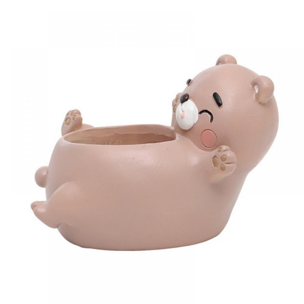 Succulent Pots,Cute Animal Shaped Small Lazy Diary Flower Pot,Resin ...