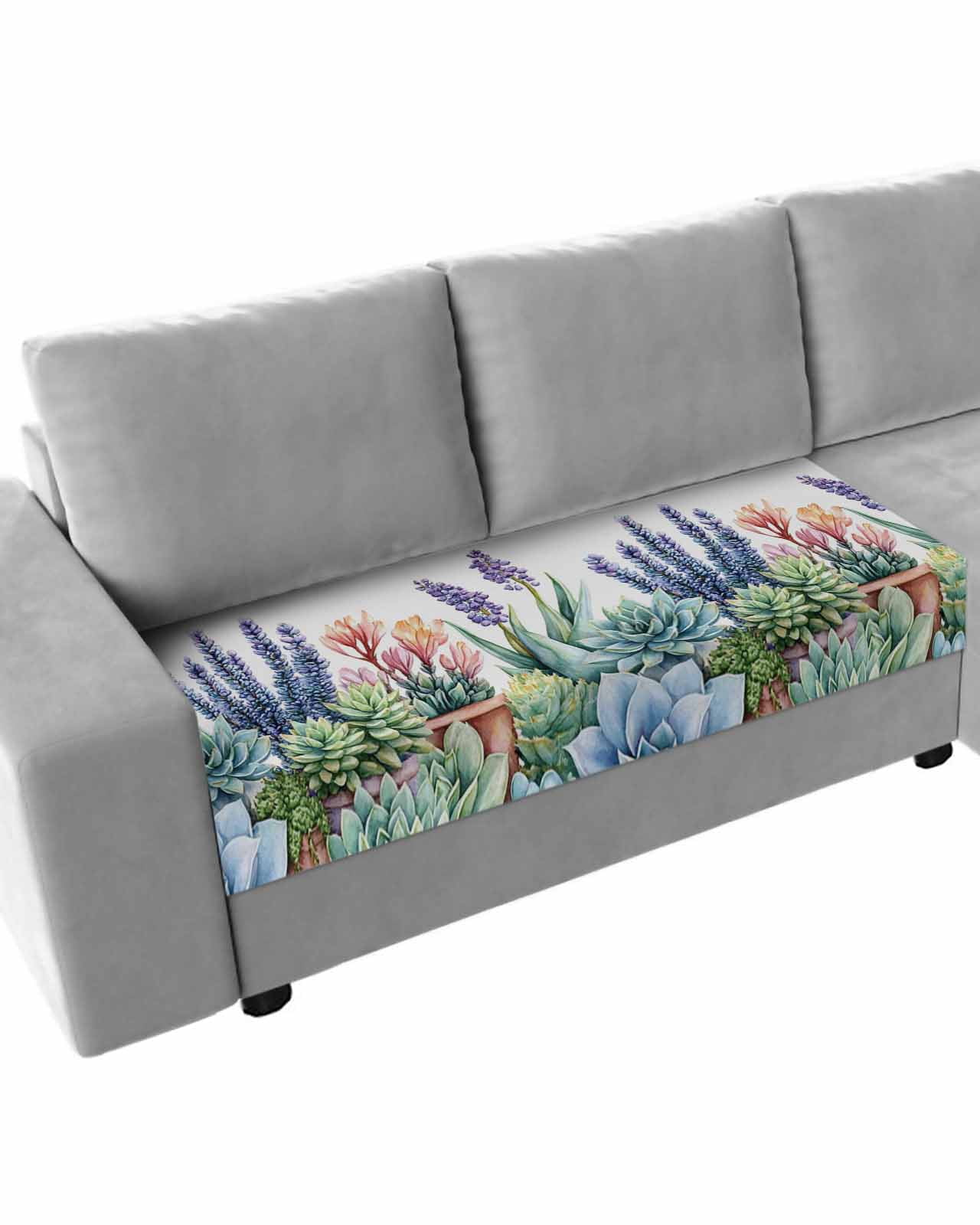 Succulent Sofa Couch Cushion Covers Washable, Removable Stretchable ...