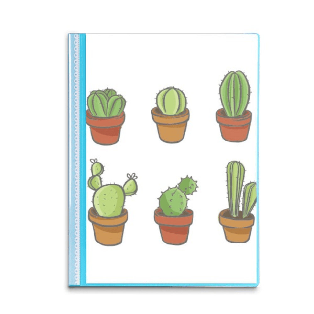 Succulents Cactus Potted Illustration Pattern Book Sheet Protectors ...