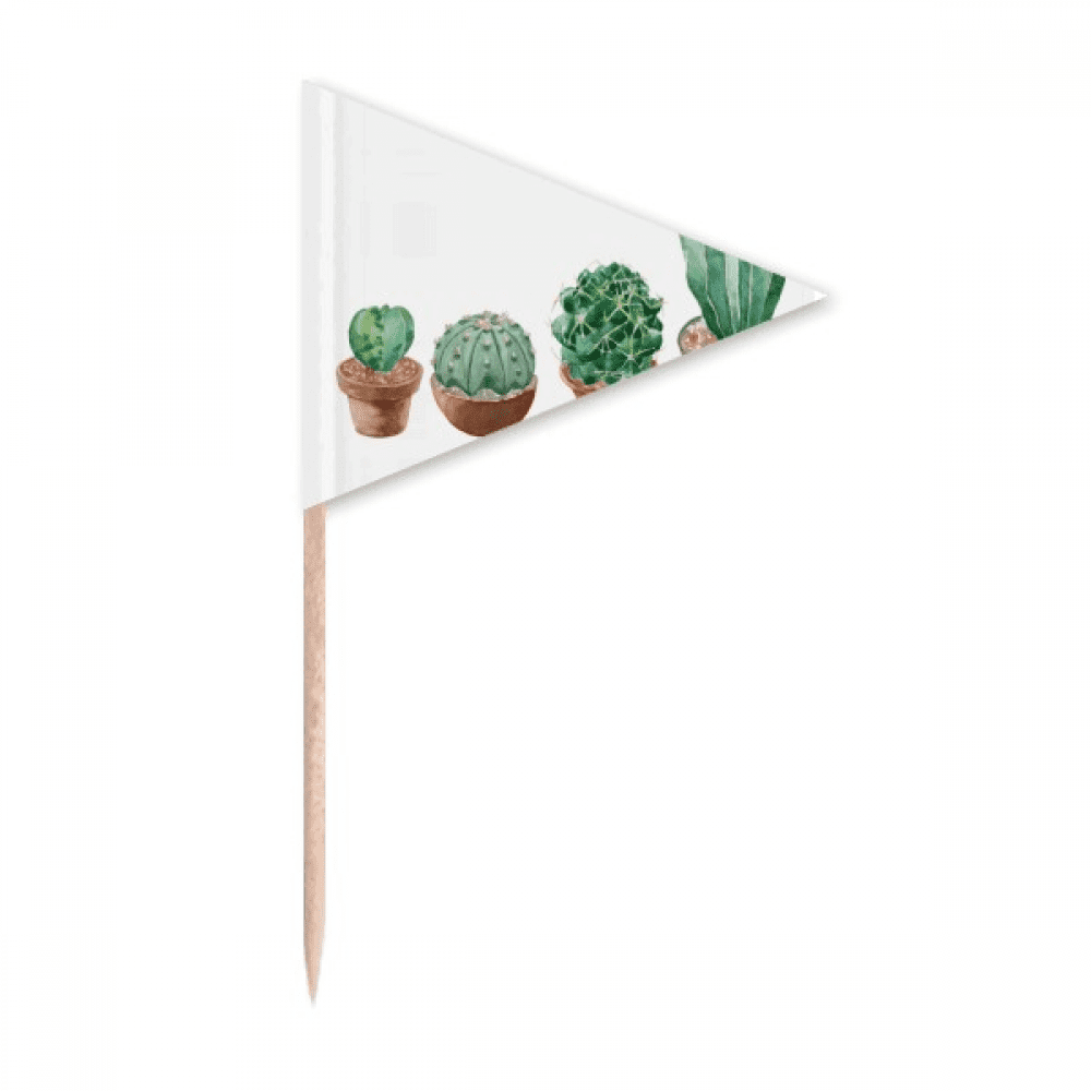 Succulents Cactus Potted Illustration Toothpick Triangle Cupcake ...