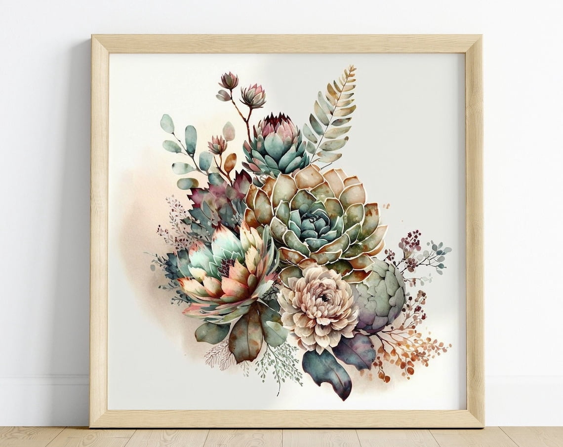 Succulents, Physical Print, Free Worldwidehipping, Generative Art ...