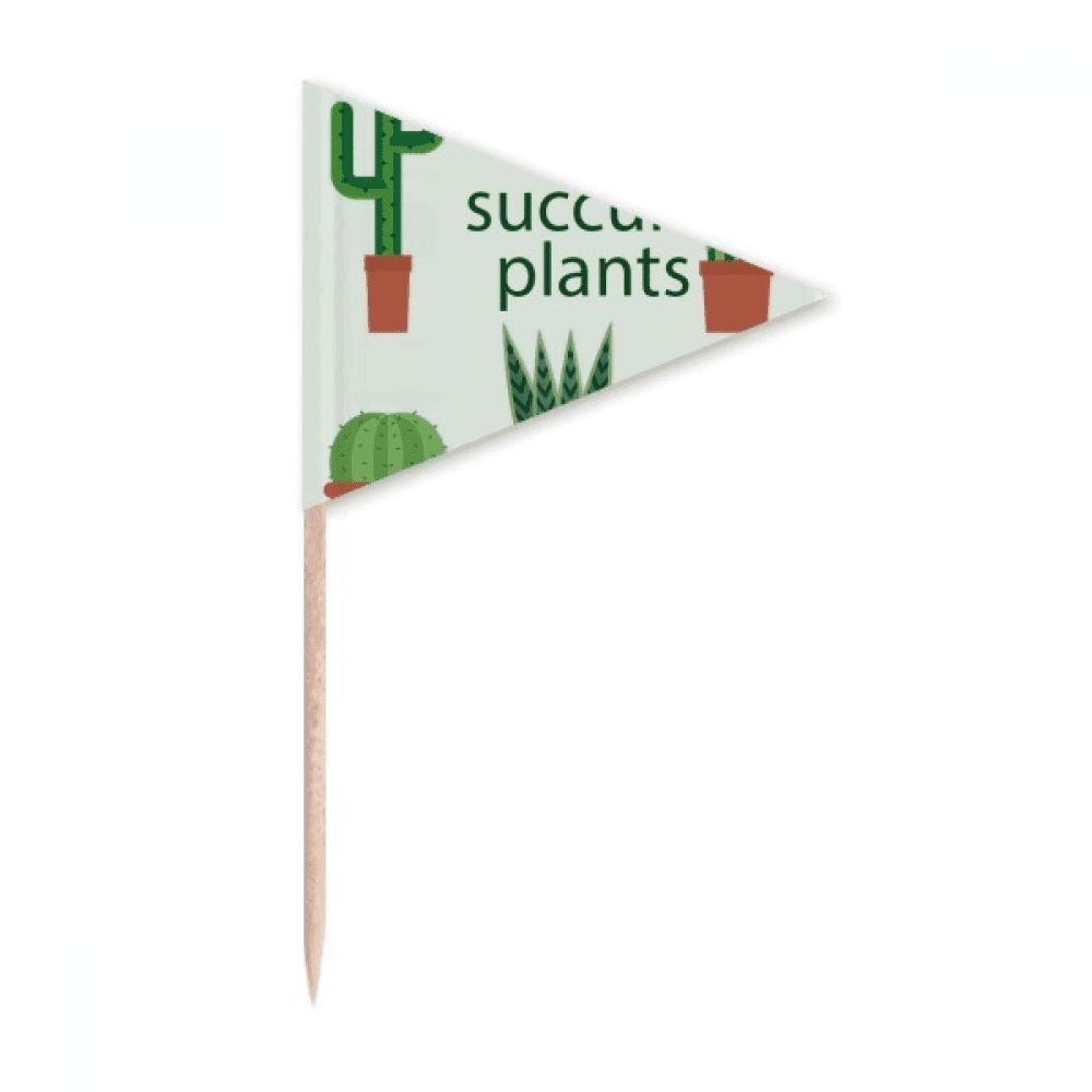 Succulents Potted Cactus Illustration Toothpick Triangle Cupcake ...