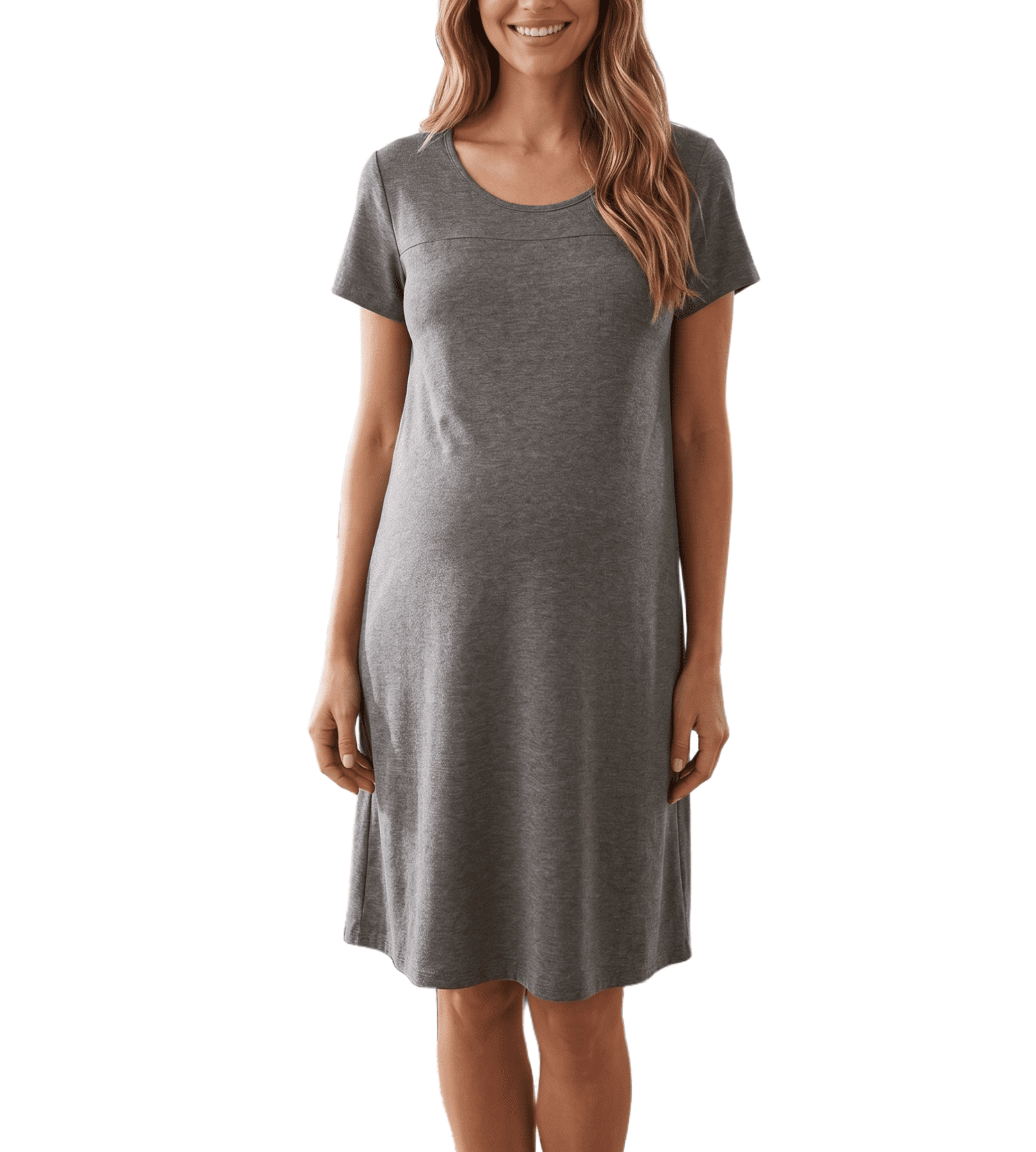 Sucegi Maternity Nursing Nightgown, Short Sleeve Print Pregnancy Sleep ...