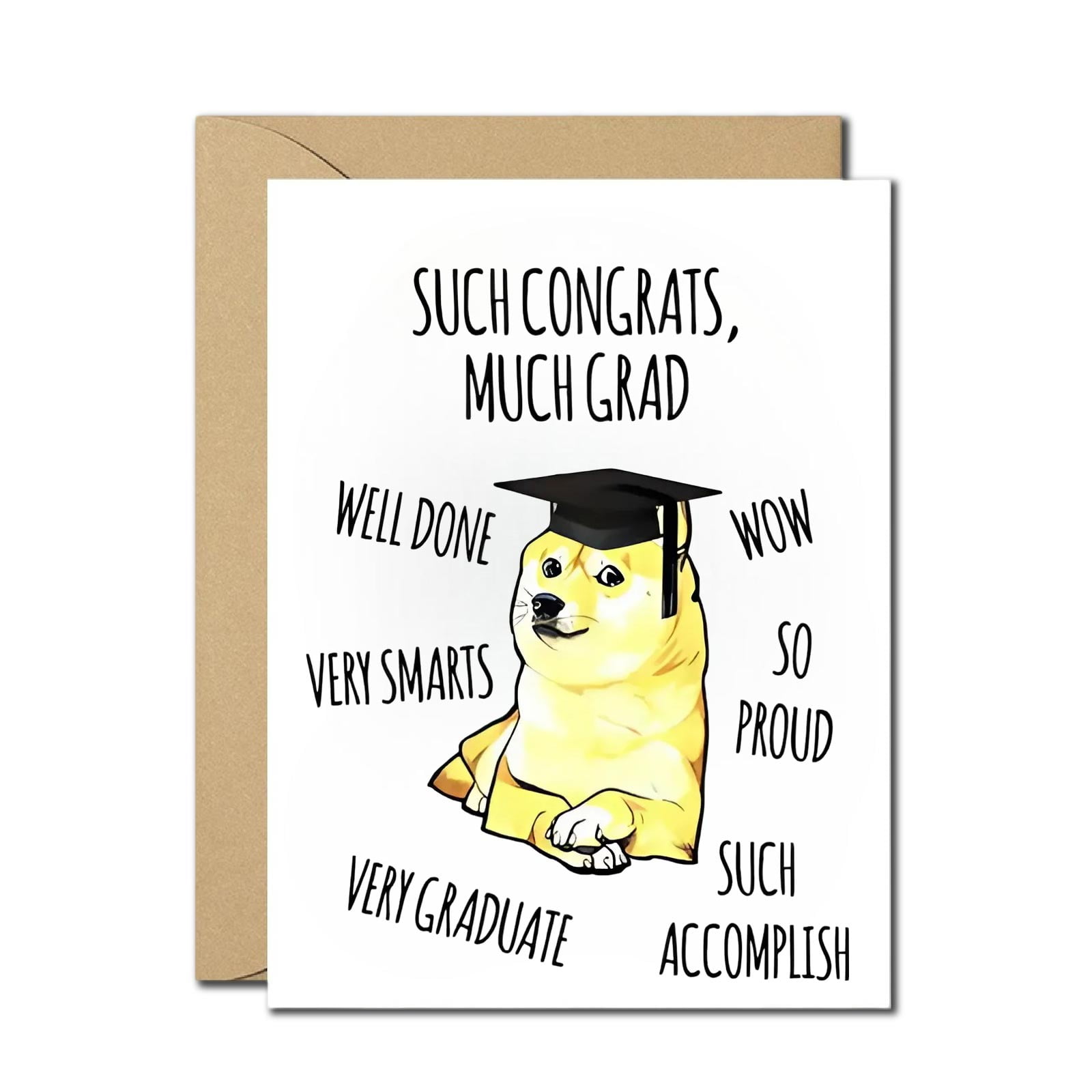 Such Congrats Much Grad Doge Graduation Card - Funny Graduation ...