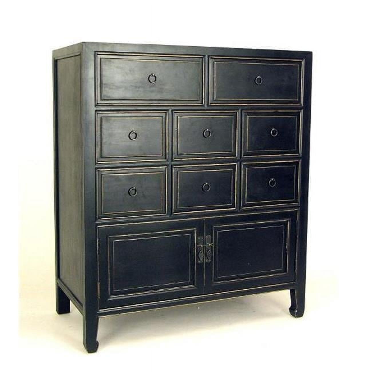 Suchow 8 Drawer Accent Chest 36Wx18Dx42"H wood in Antique Black ...