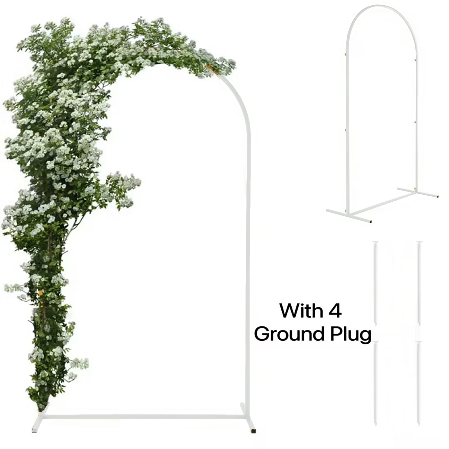 Garfans Square Wedding Arch with 4 Nails 6.56FT Metal Wedding Arches ...