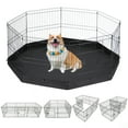 Suchown Foldable Pet Playpen - 24'' High 8 Panels Indoor/Outdoor Metal ...