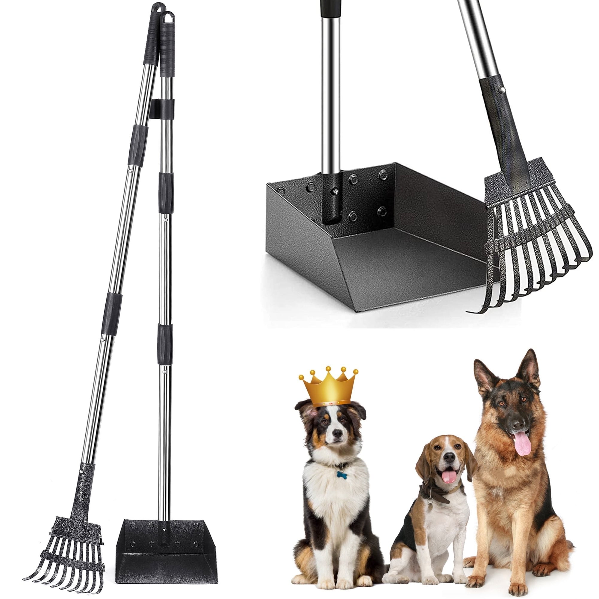 Suchown Dog Pooper Scooper for Large Medium Small Dogs, 38'' Long ...