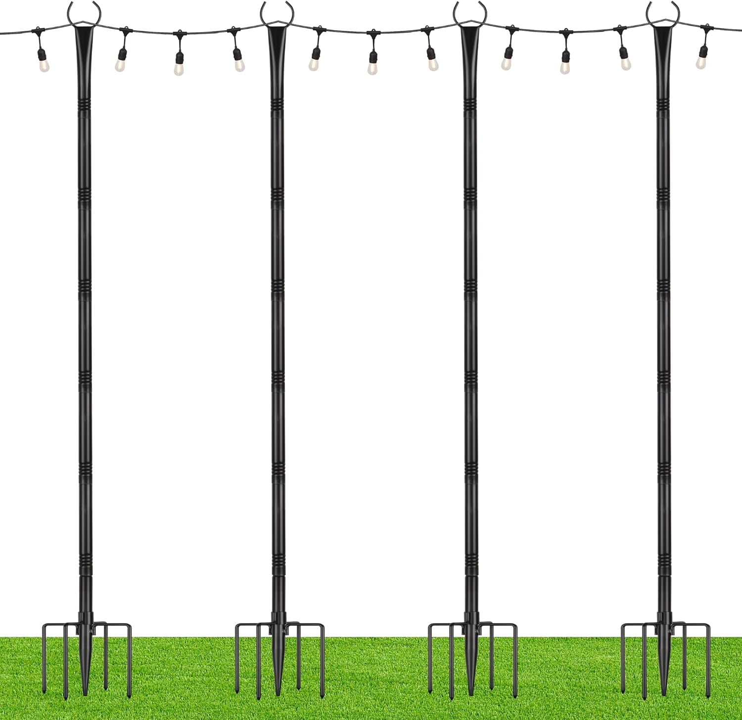 Garden Light Poles Makamsui 4 Pack String Light Poles, Waterproof ...