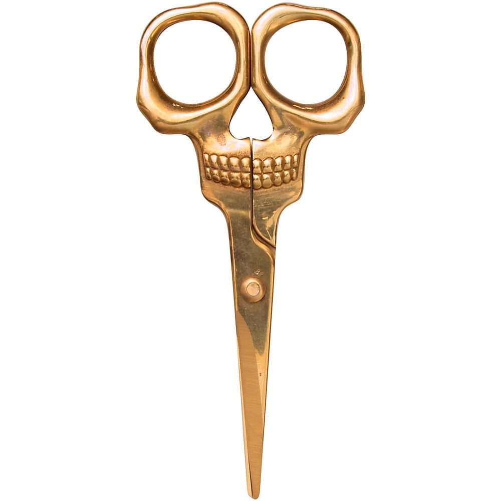 Suck UK Skull Scissors, Gold All Purpose Scissors, Gothic Decor, 2.17 x ...