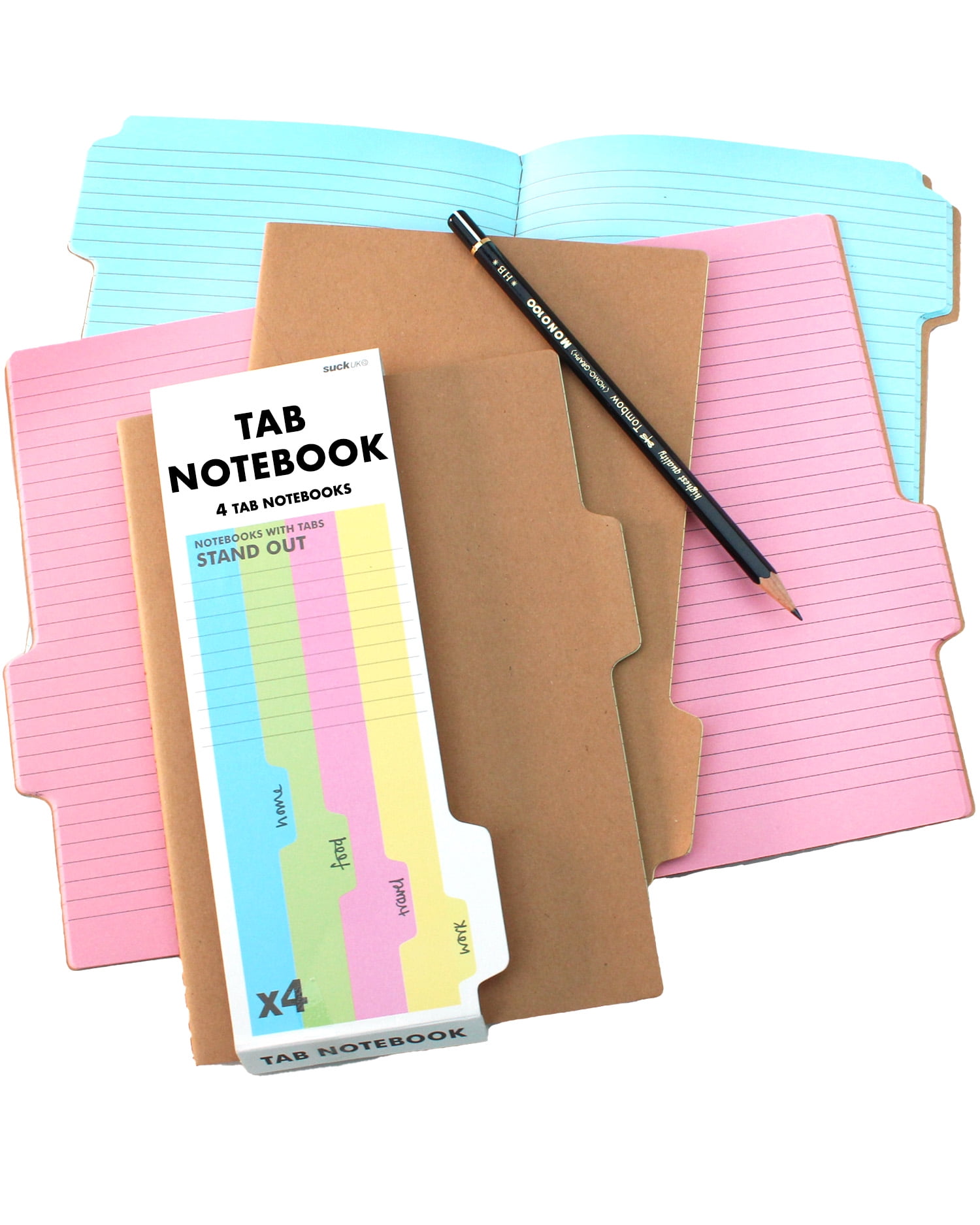 Suck UK | Tabbed Notebook | Notebook with Dividers | Note Pads | Kraft ...