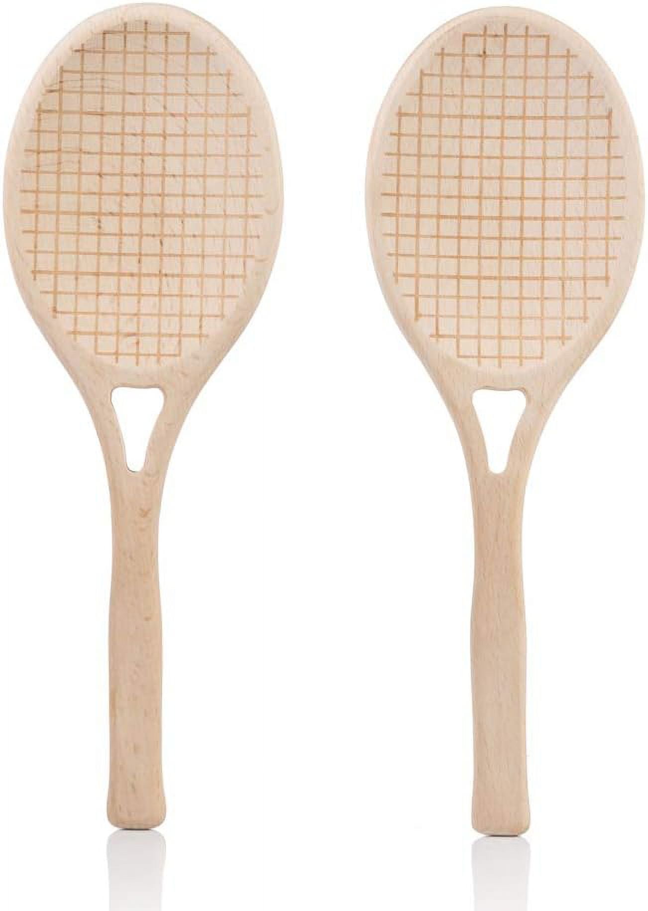 Suck UK Wooden Salad Servers Tennis Racket Shaped Serving Spoons ...