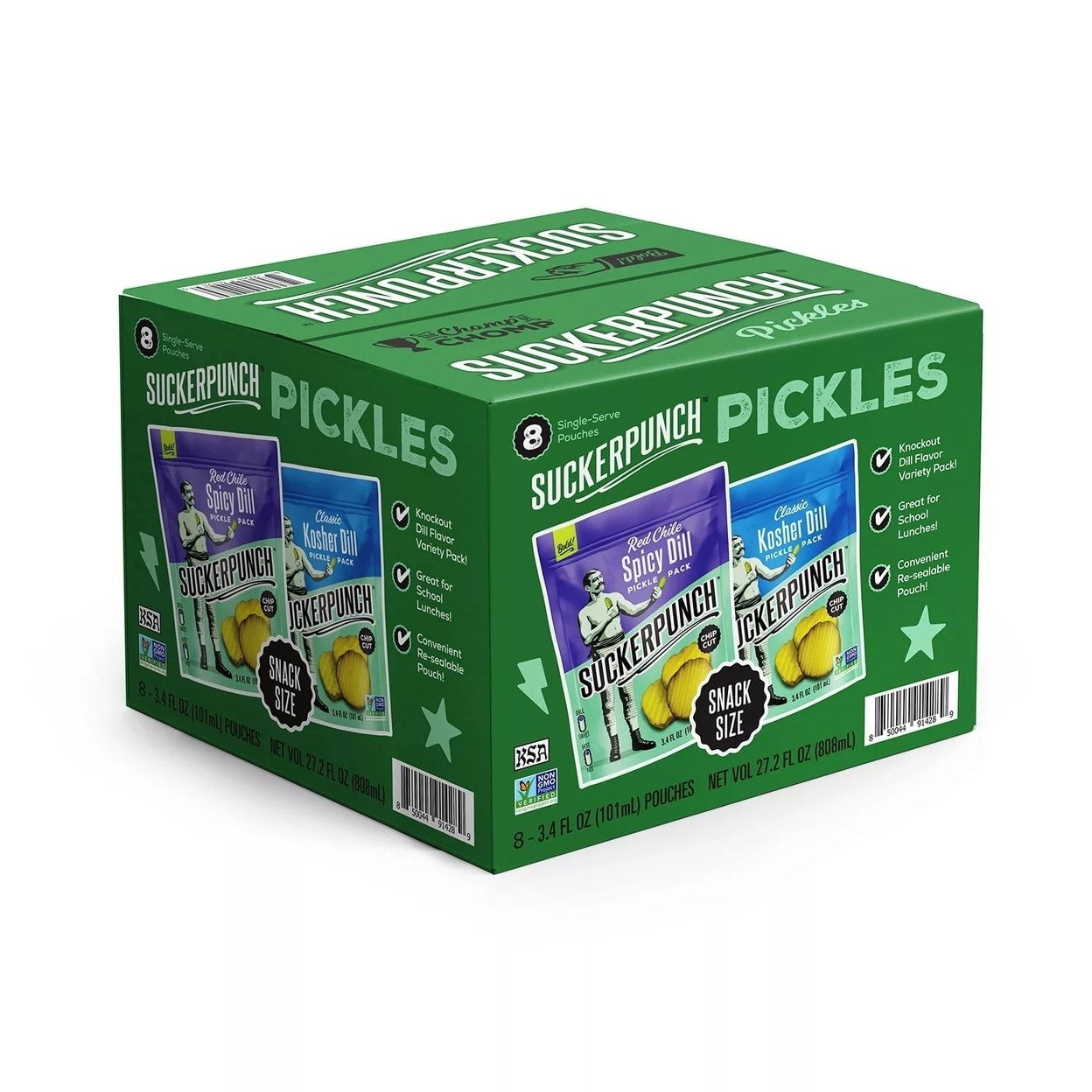 Sucker Punch Pickle Snack Pack 3.4 Ounce (Pack of 8) - Walmart.com