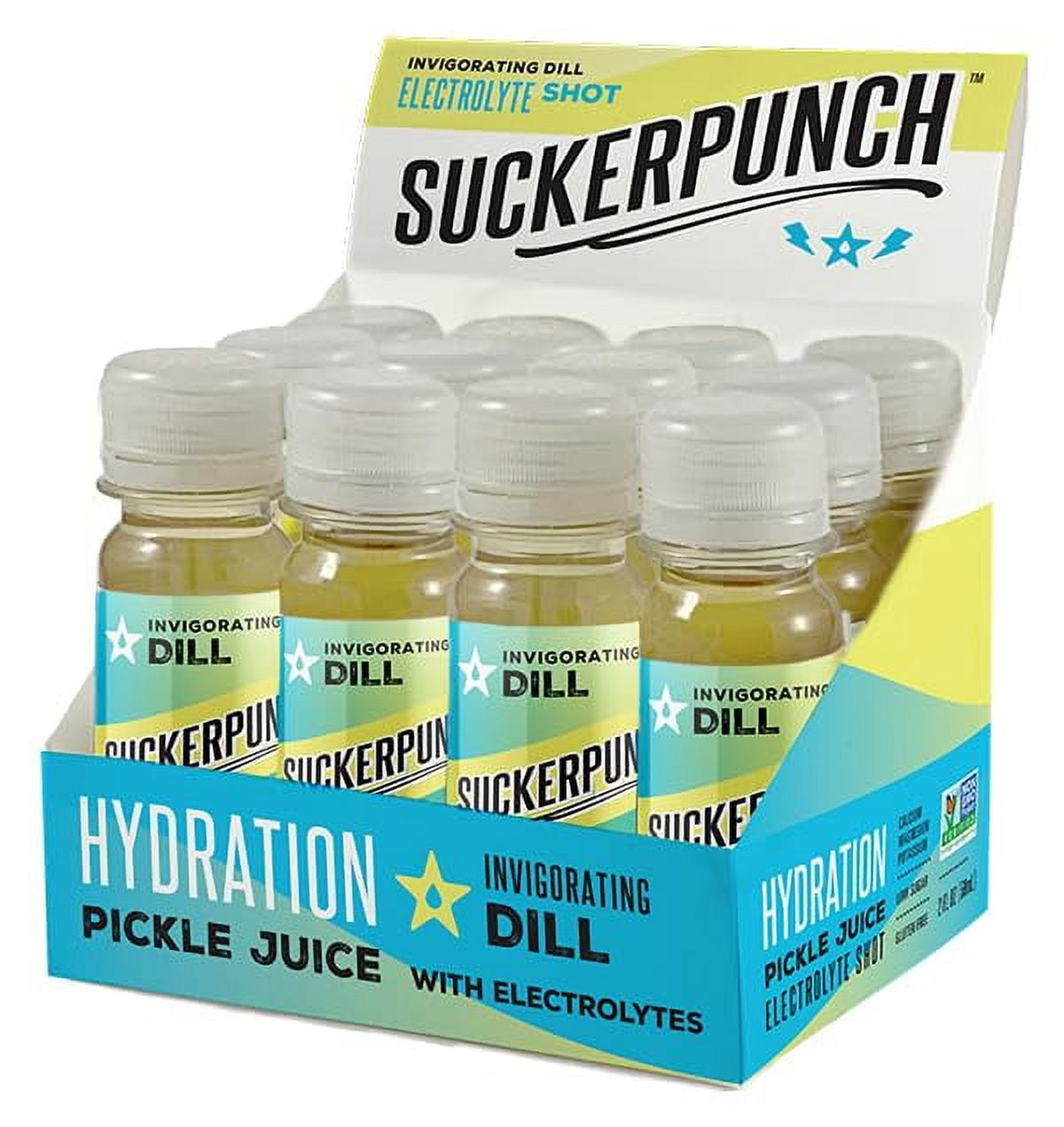Suckerpunch Portable Hydration 2oz Pickle Shot Calcium Magnesium Potassium Electrolyte