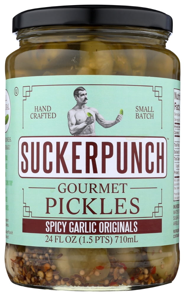 Suckerpunch Spicy Garlic Originals Gourmet Pickles, 24 Fl Oz - Walmart.com