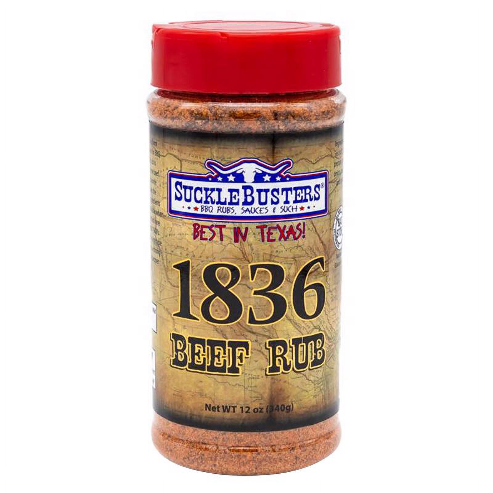 SuckleBusters 1836 Beef Rub: Texas-Style BBQ with Bold Cracked Black ...