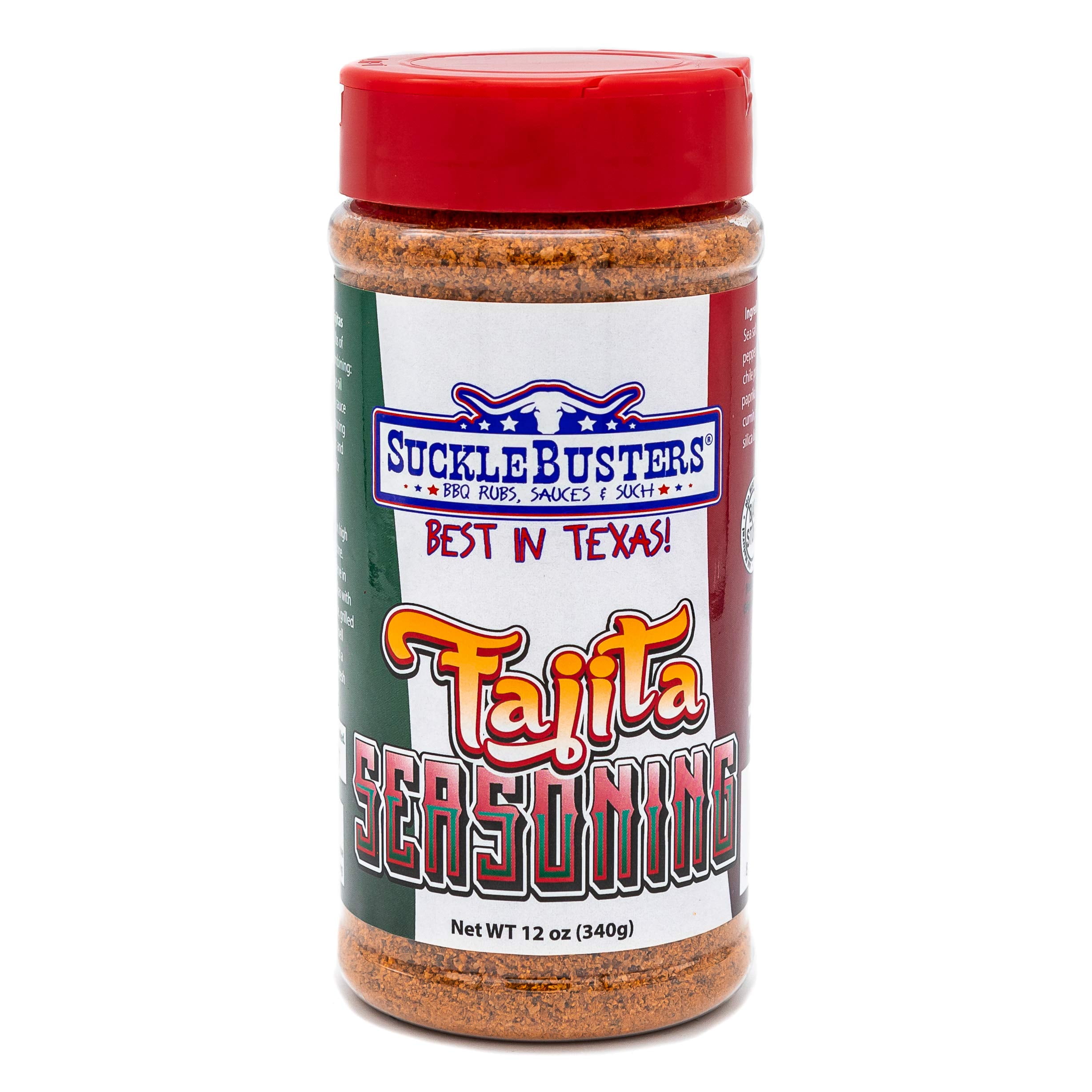 SuckleBusters Fajita Seasoning: Spicy Tex-Mex Chile Pepper, Paprika, Onion, Silica & Spices ...