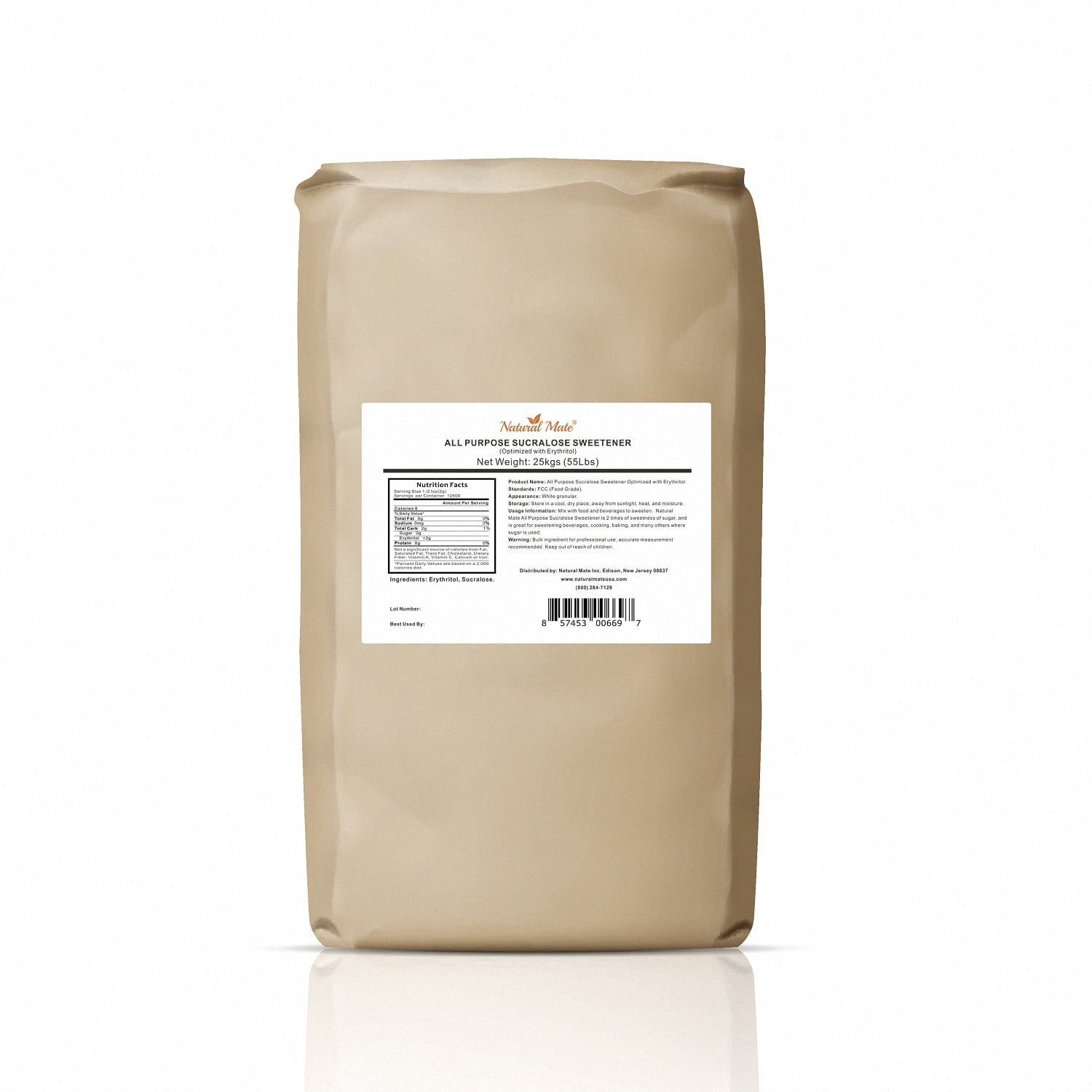 Sucralose Blended with Erythritol All Purpose Sweetener, 25 kgs (55lbs ...