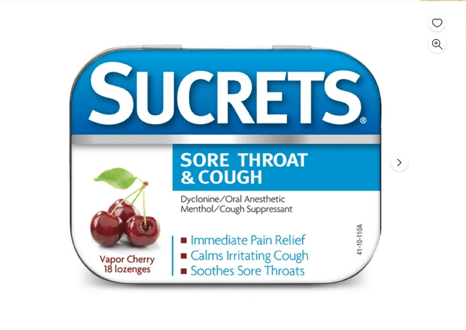 Sucrets Complete Lozenges Vapor Cherry 18 Each (Pack of 2) - Walmart.com