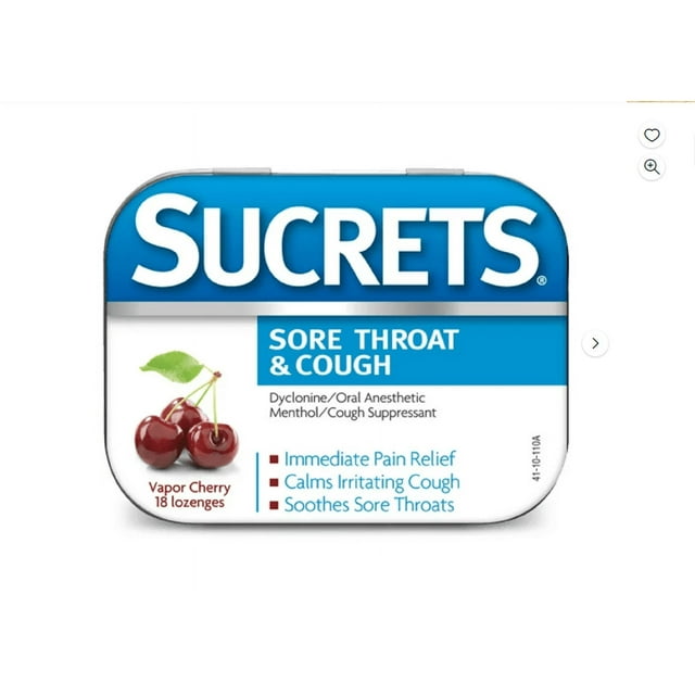 Sucrets Complete Lozenges Vapor Cherry 18 Each (Pack of 2) - Walmart.com