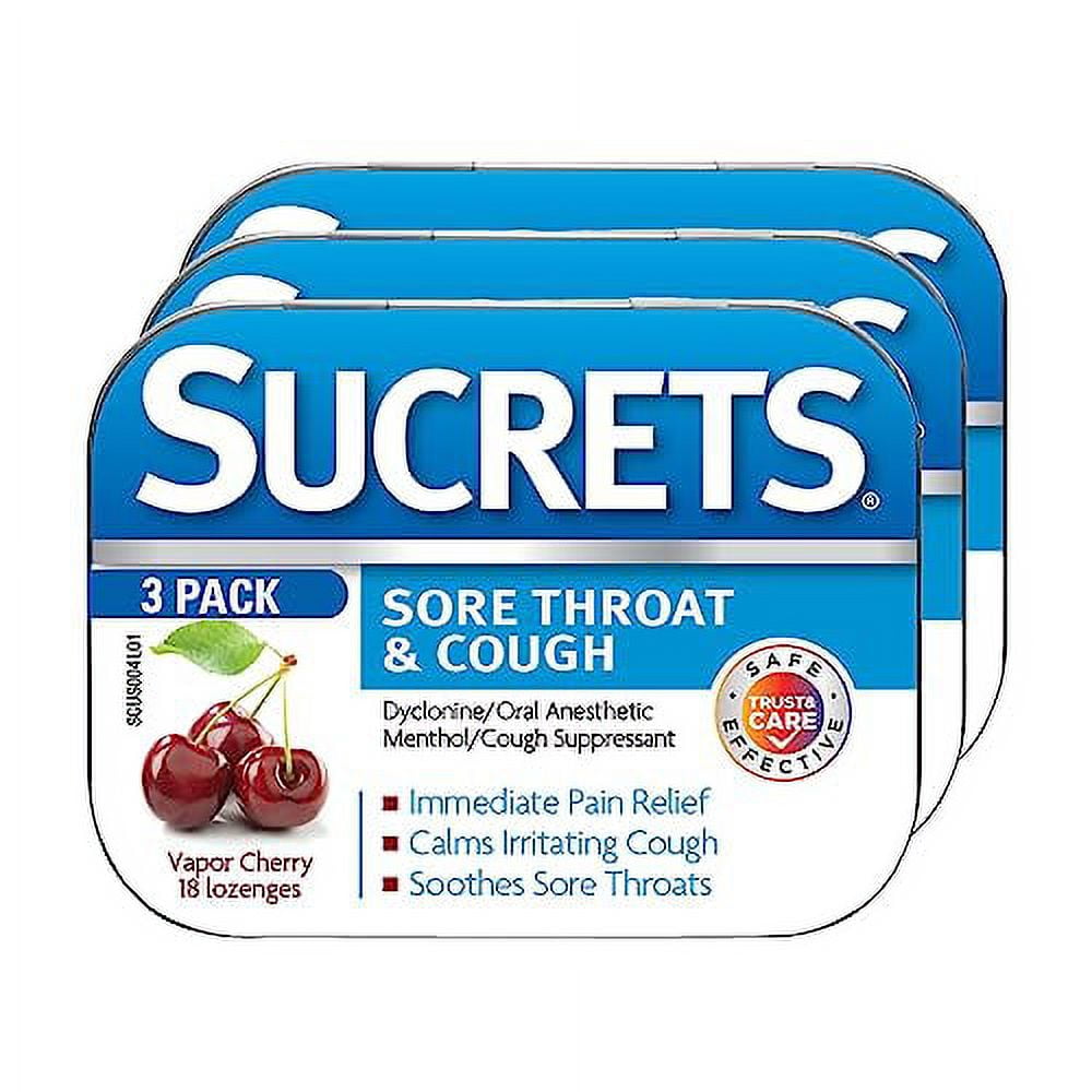 Sucrets Sore Throat & .. Cough Lozenges, Vapor Cherry .. Flavor, 18 ...
