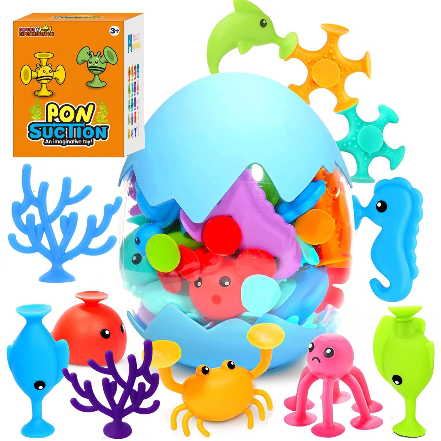 Suction Bath Toys 30Pcs For Kids - Fine Motor Window Toys, Silicone ...