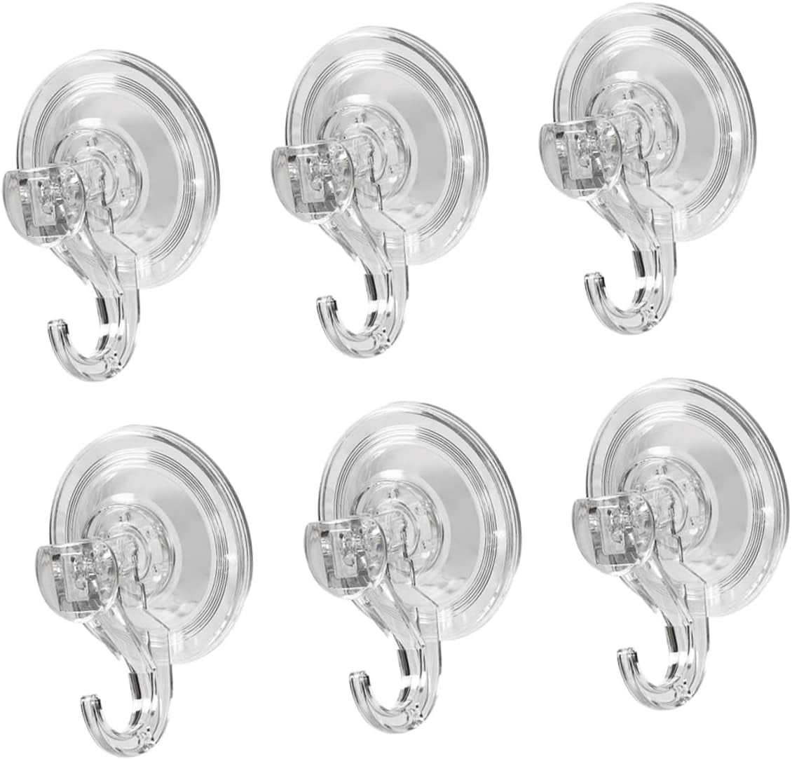 Suction Cup 6pcs Hook Heavy Duty Hooks Glass Plastic Hooks Coat Hook ...