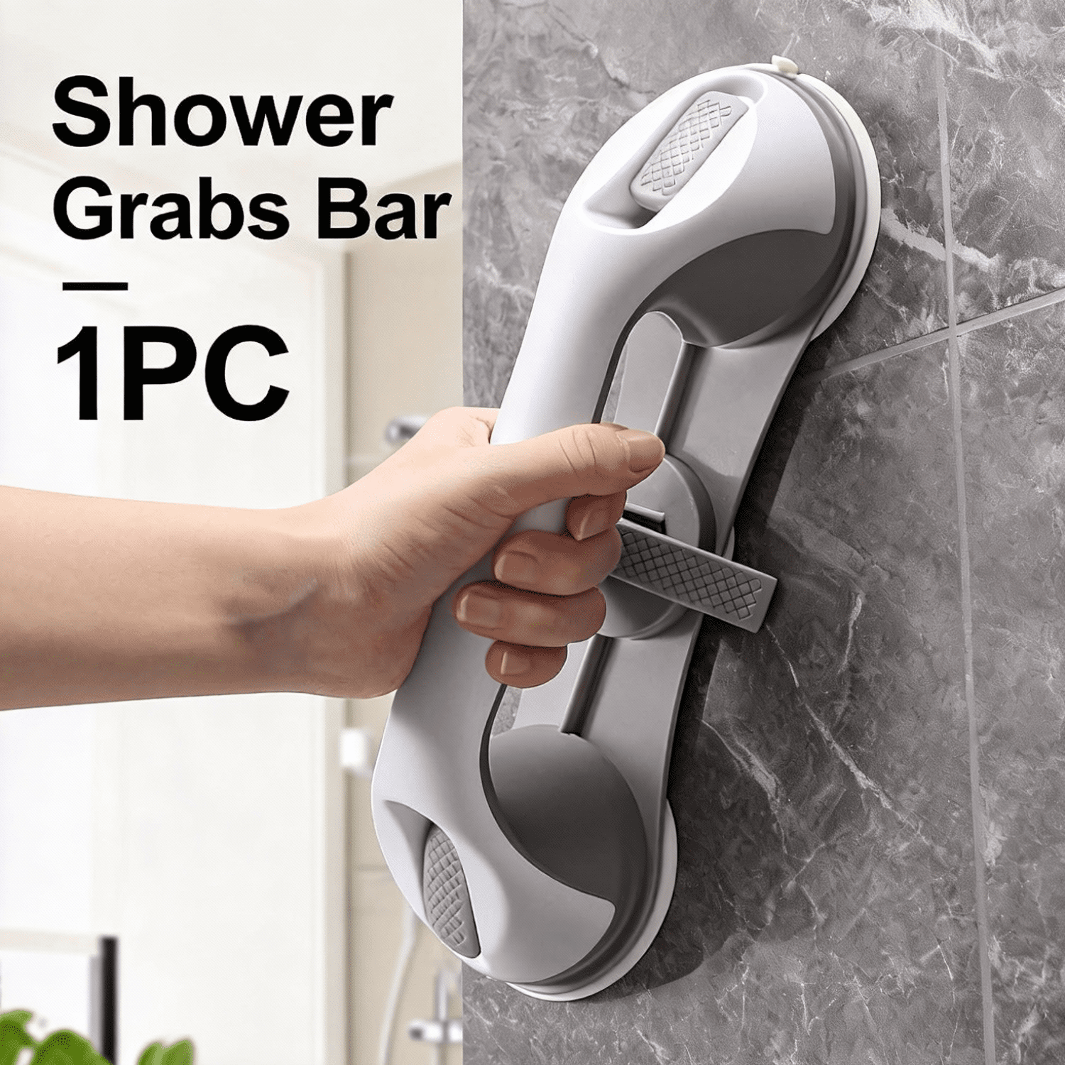 Suction Cup Bathroom Safety Bar - Heavy Duty Grab Handle for Shower ...