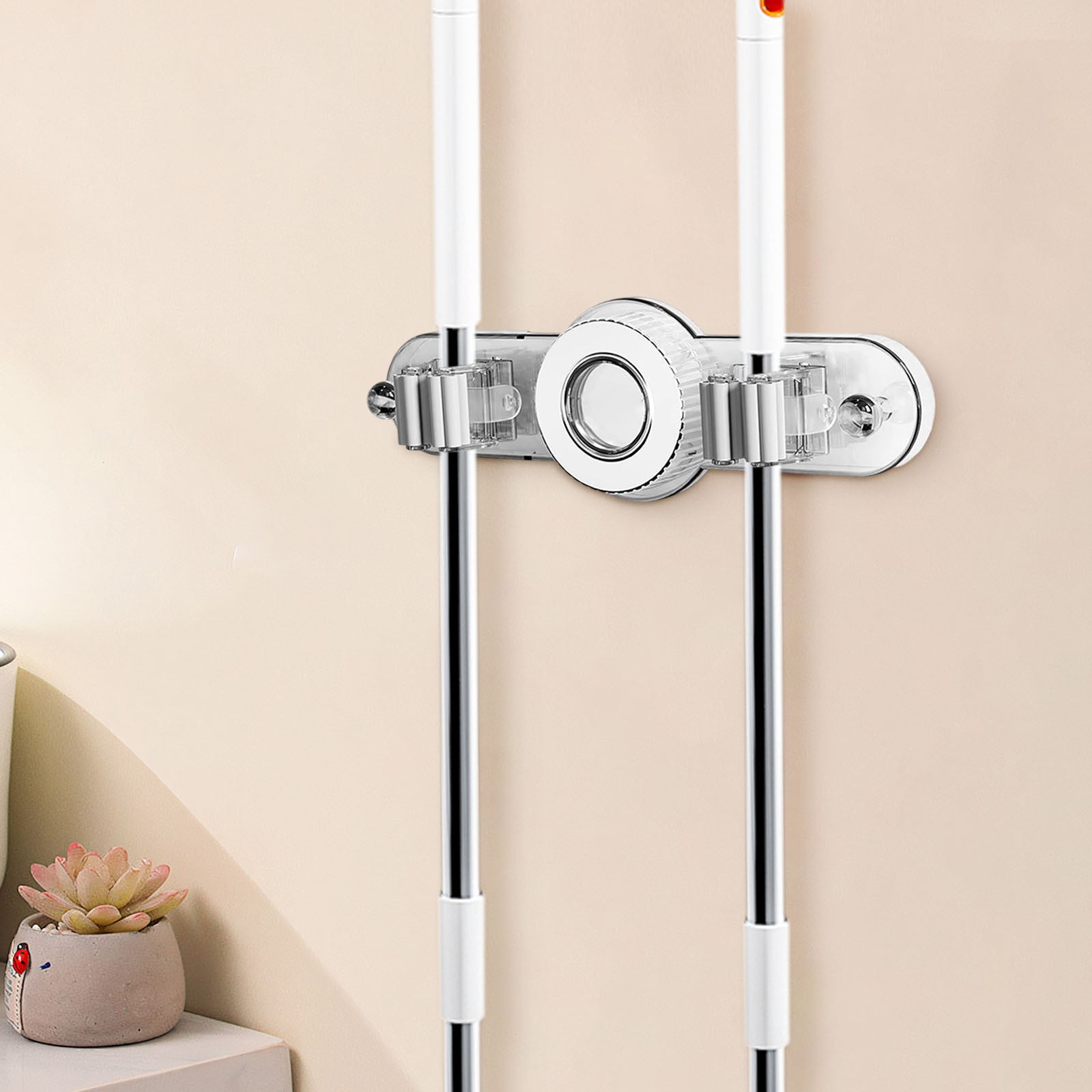 Suction Cup Broom And Mop Holder Broom Holder Wall Mount Mop Hanger No ...