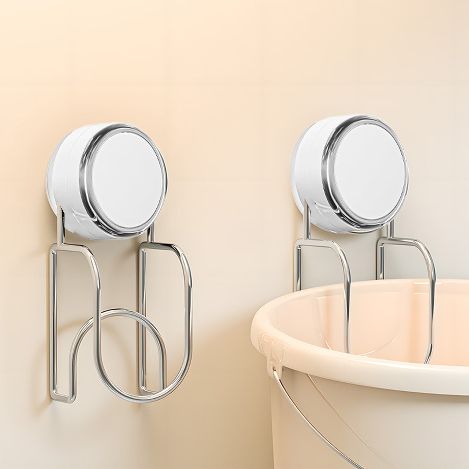 Suction Cup Bucket Holder Wall Mounted Organizer for Bathroom and ...