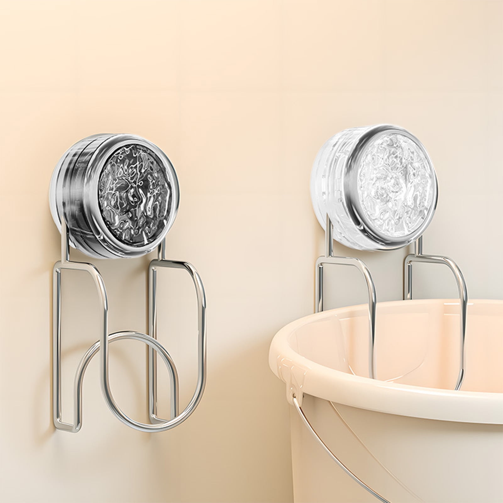 Suction Cup Bucket Hooks, Wall-mounted Bathroom and Kitchen Organizer ...