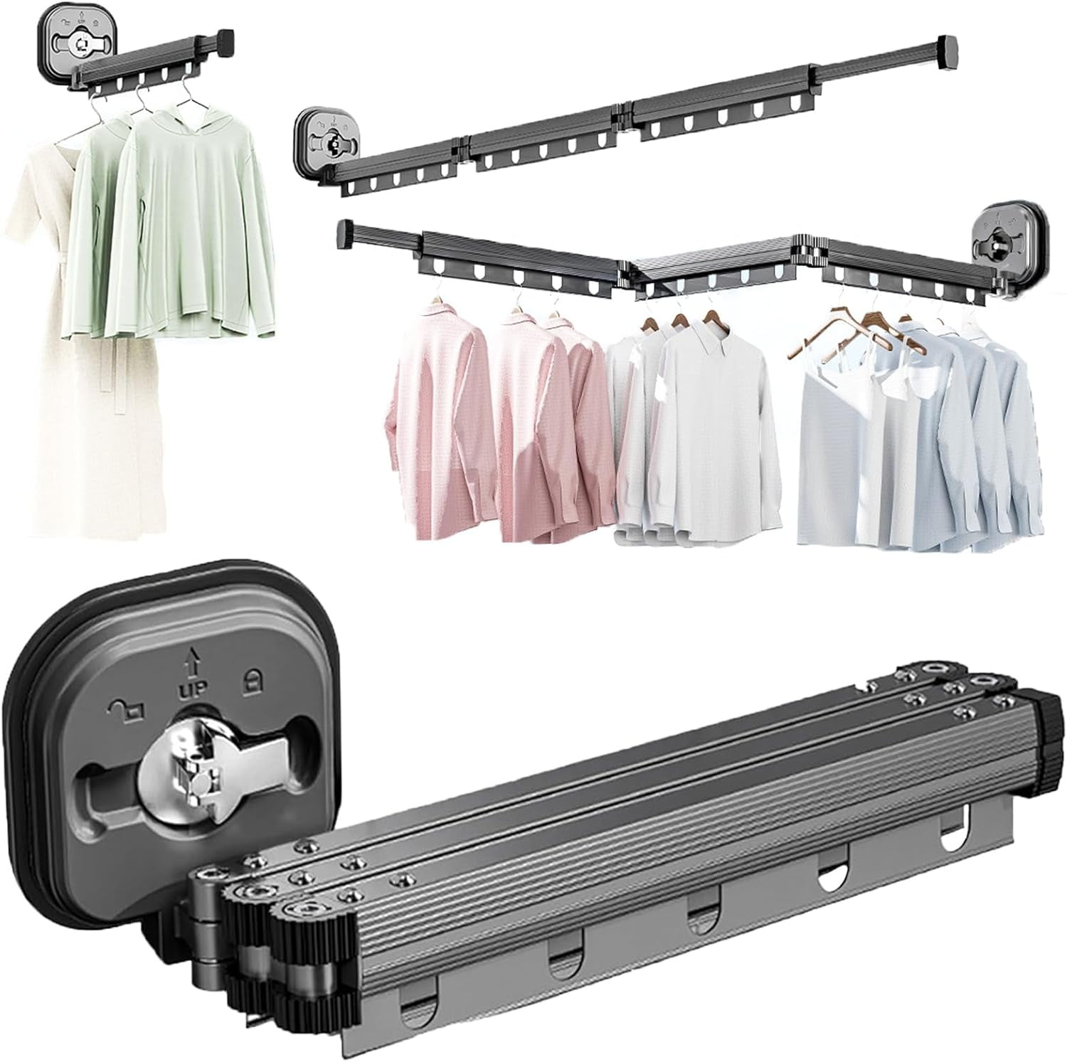 Suction Cup Clothes Drying Rack, Suction Cup Wall Mount Folding Clothes ...