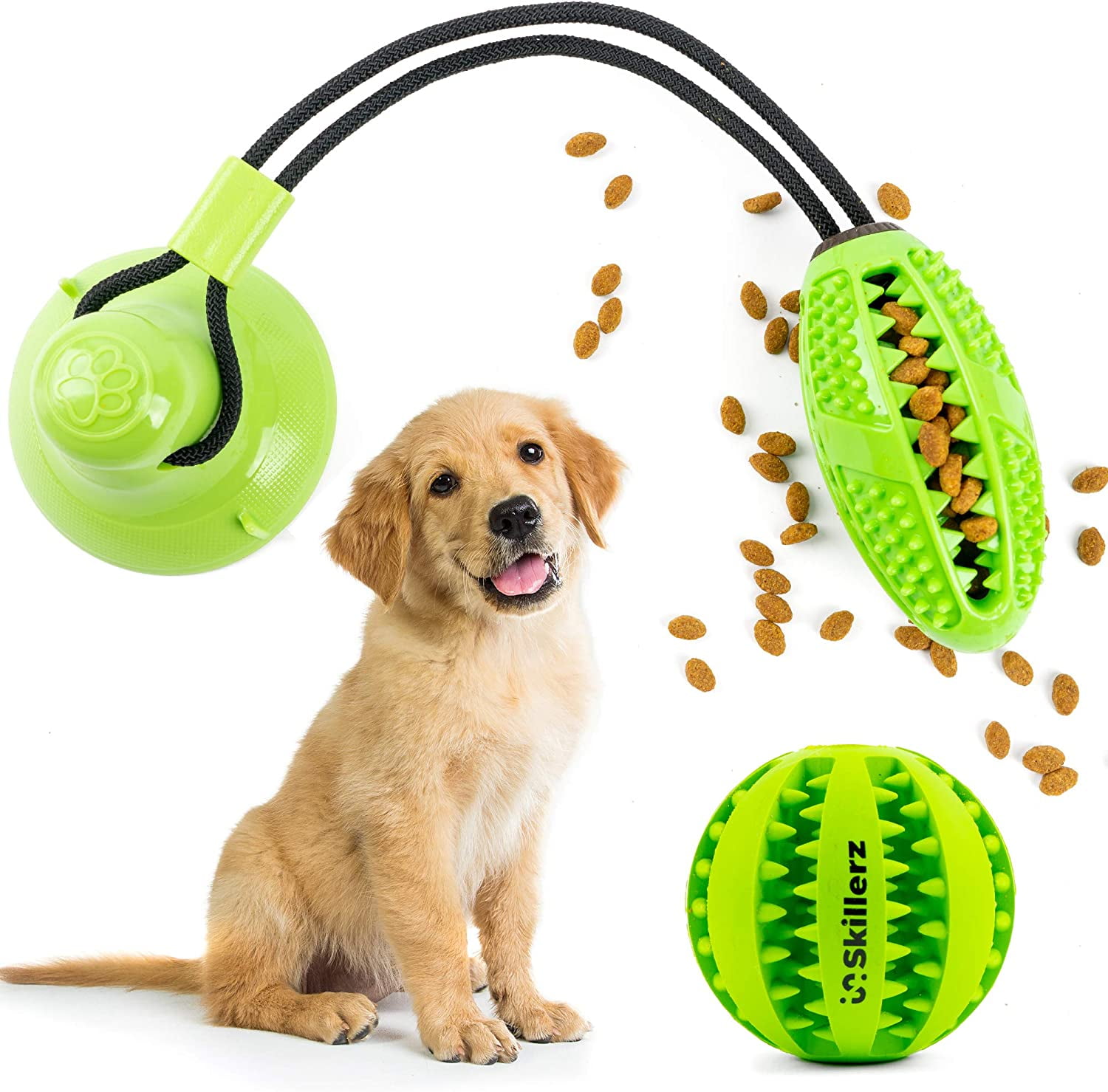 Suction Cup Dog Toy Chews - Bite Toys Durable Rubber Self Playing ...
