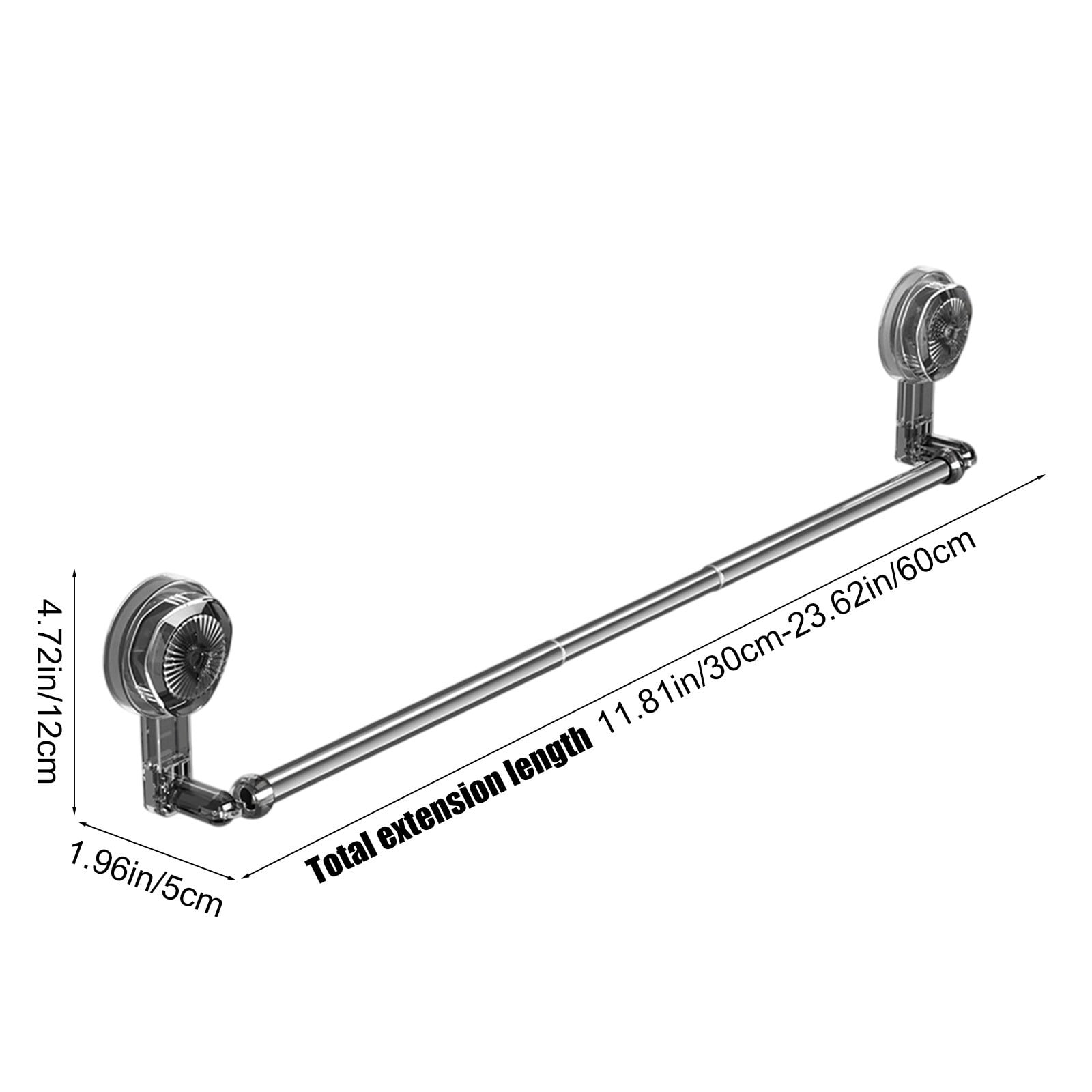 Suction Cup Extendable Towel Rack, No Drill Wall Mounted Bathroom ...